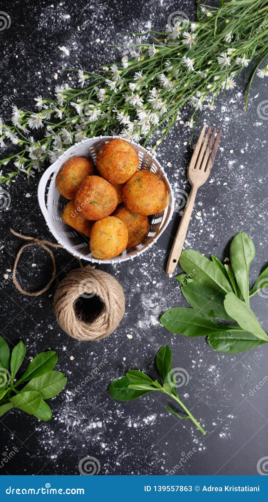 Lunch Time on a Black Table Stock Image - Image of decorative, looking ...