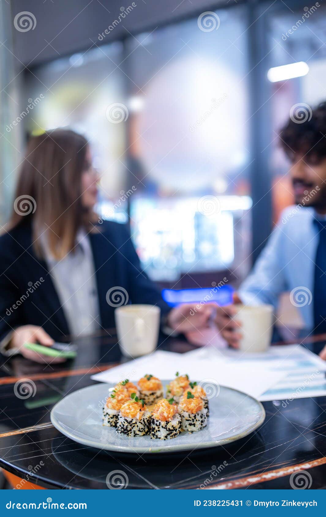 Colleagues Having Lunch and Talking Stock Image - Image of indian ...