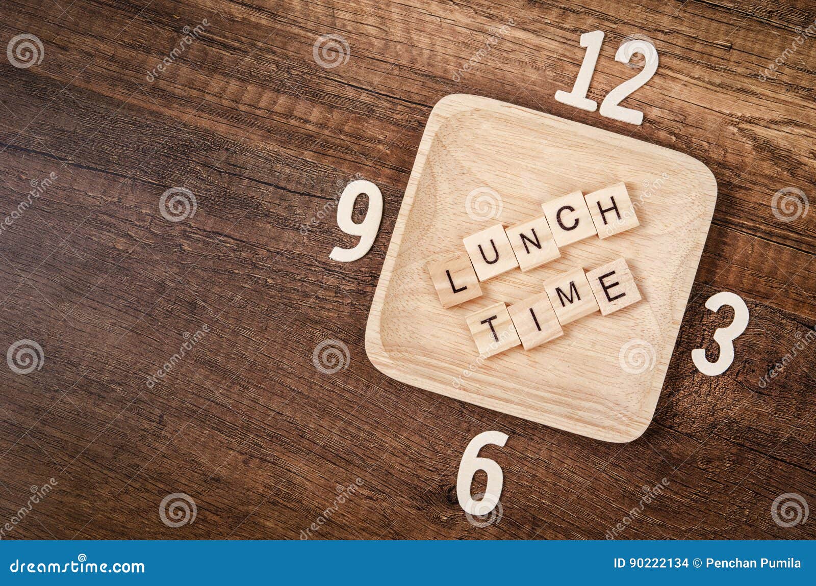 Lunch time concept. stock photo. Image of blank, word - 90222134