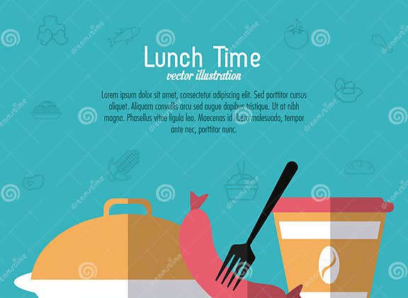 Lunch Time Design. Menu Icon. Flat Illustration , Editable Vector Stock ...