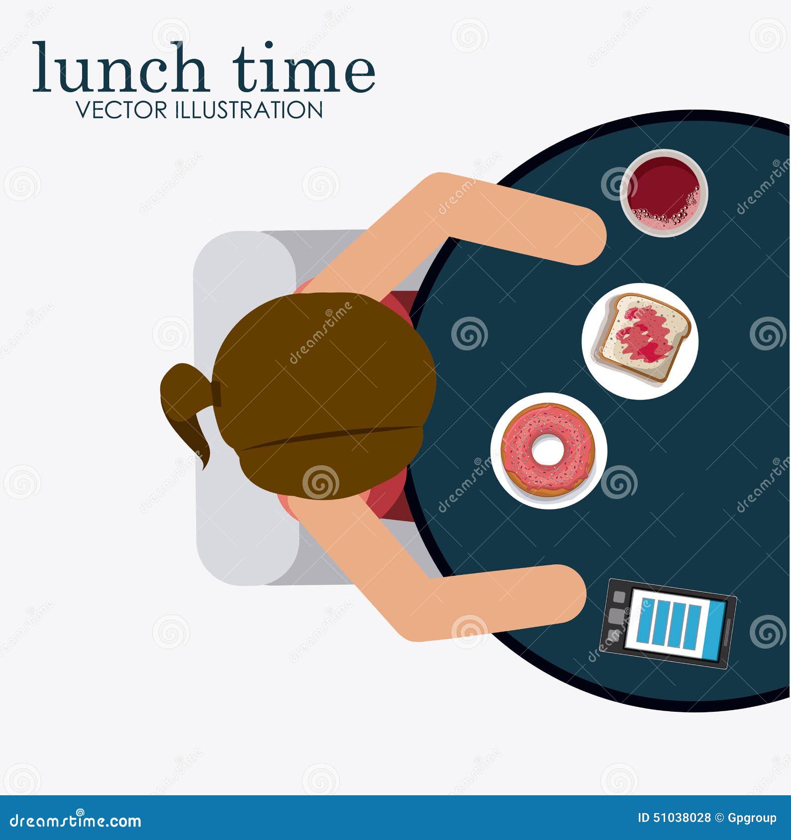 Lunch Time Desing Illustration. Stock Illustration - Illustration of ...