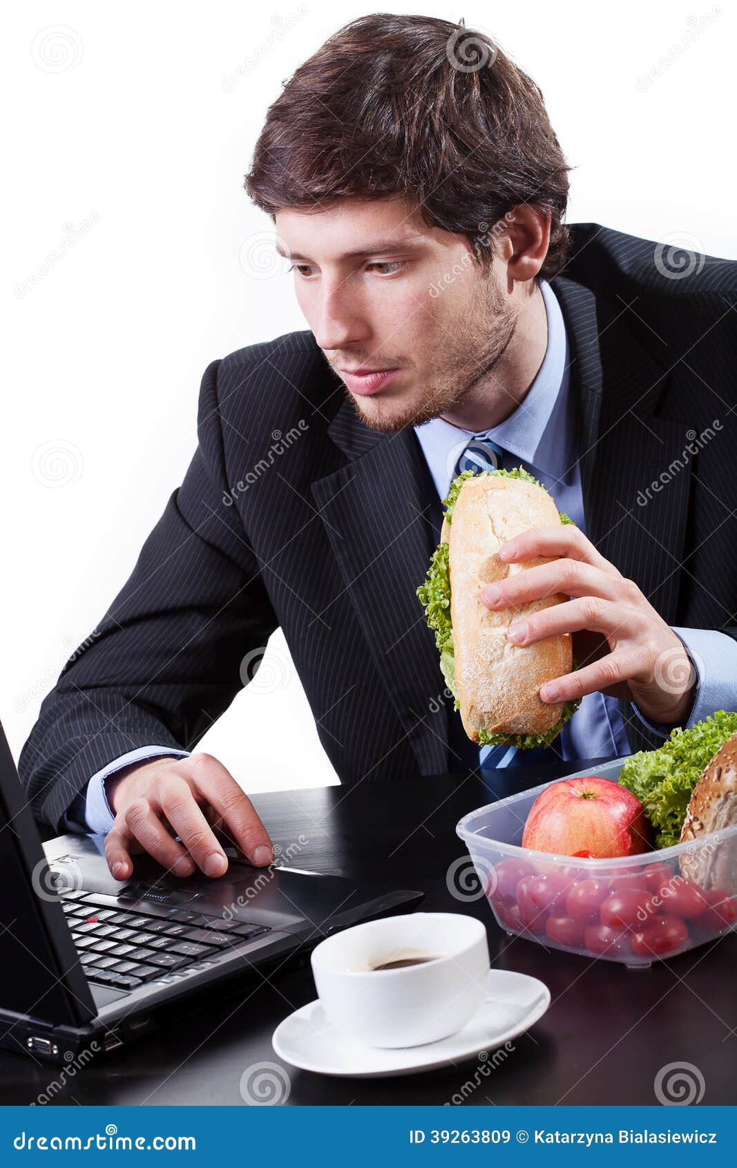 Lunch time stock image. Image of alone, listen, concentration - 39263809