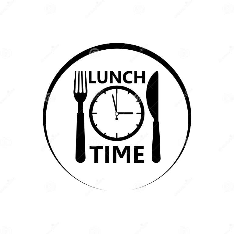 Lunch Time Simple Icon, Flat Design Isolated on White Background Stock ...