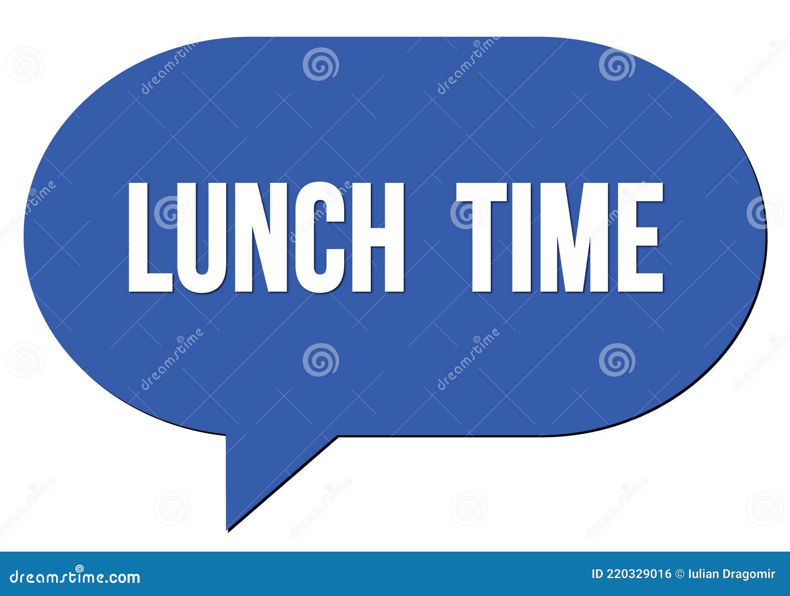 LUNCH TIME Text Written in a Blue Speech Bubble Stock Illustration ...