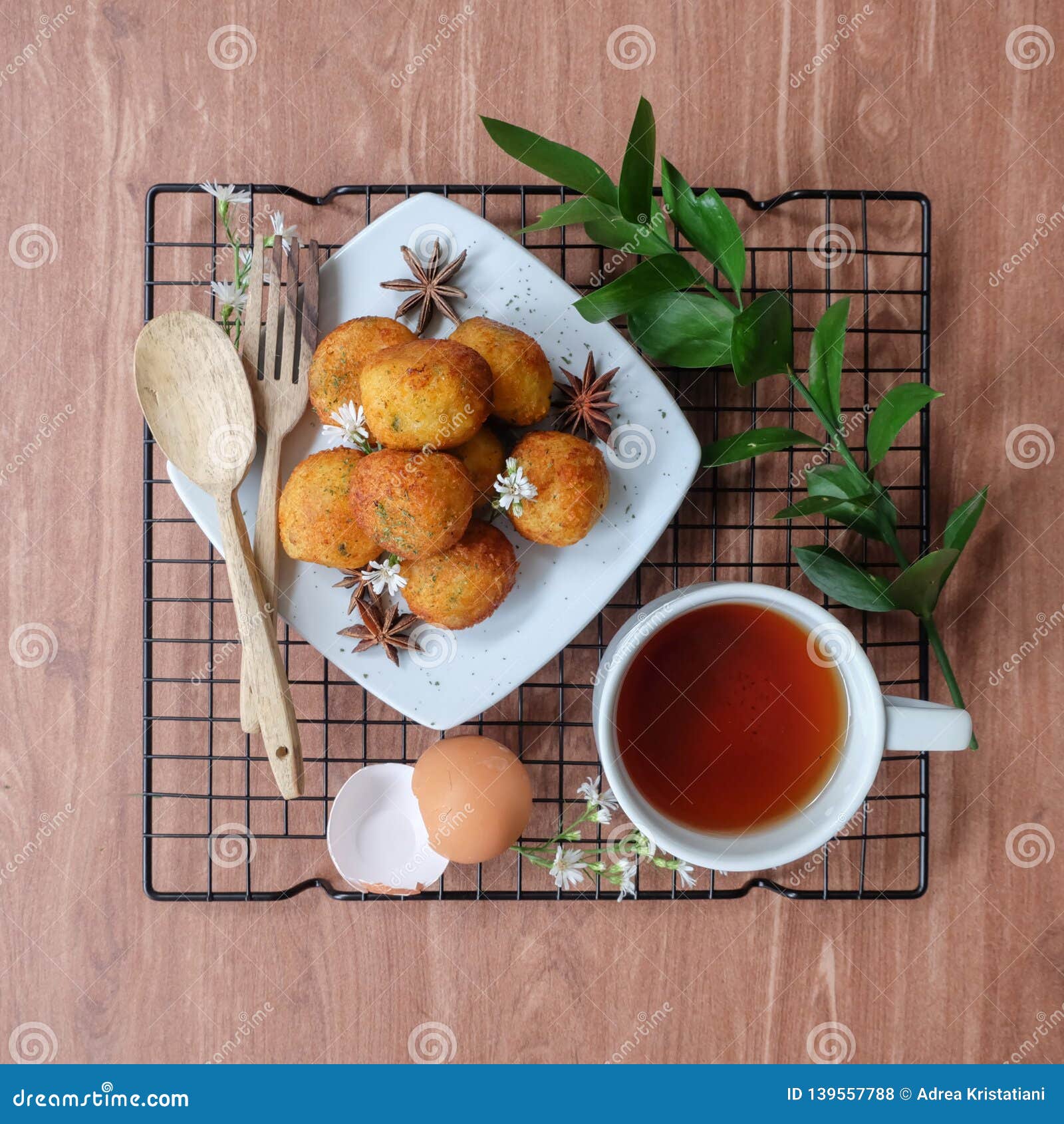 Lunch Time on a Wooden Table Stock Photo - Image of cute, vegetables ...