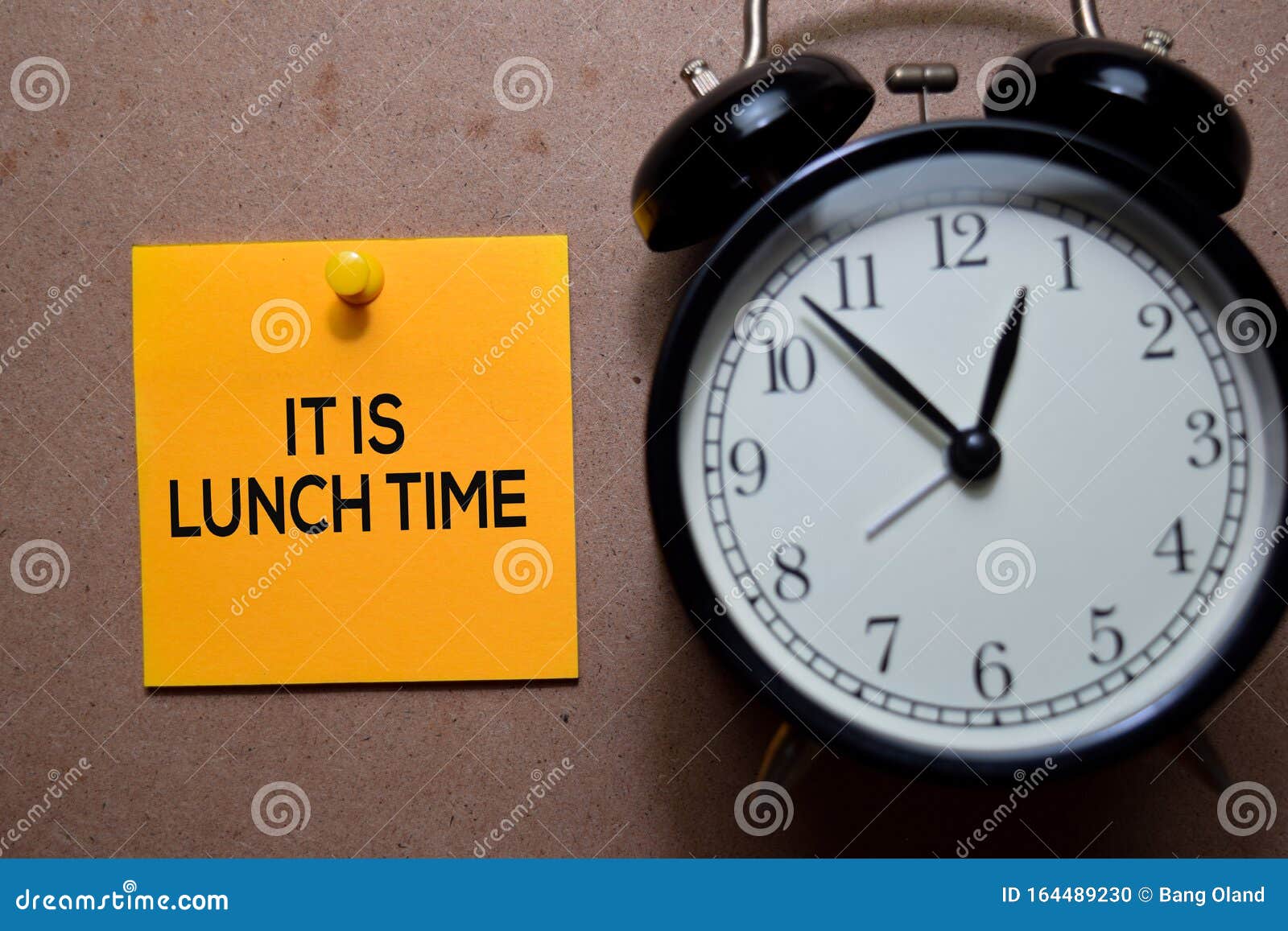 It is Lunch Time Write on Sticky Note. on Wooden Table Stock Photo ...