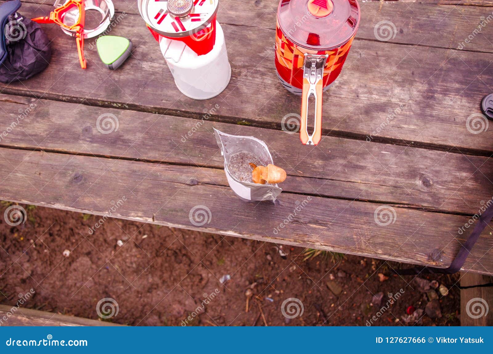 Lunch is a Tourist in Nature. Food Serving. Table Setting Stock Photo ...