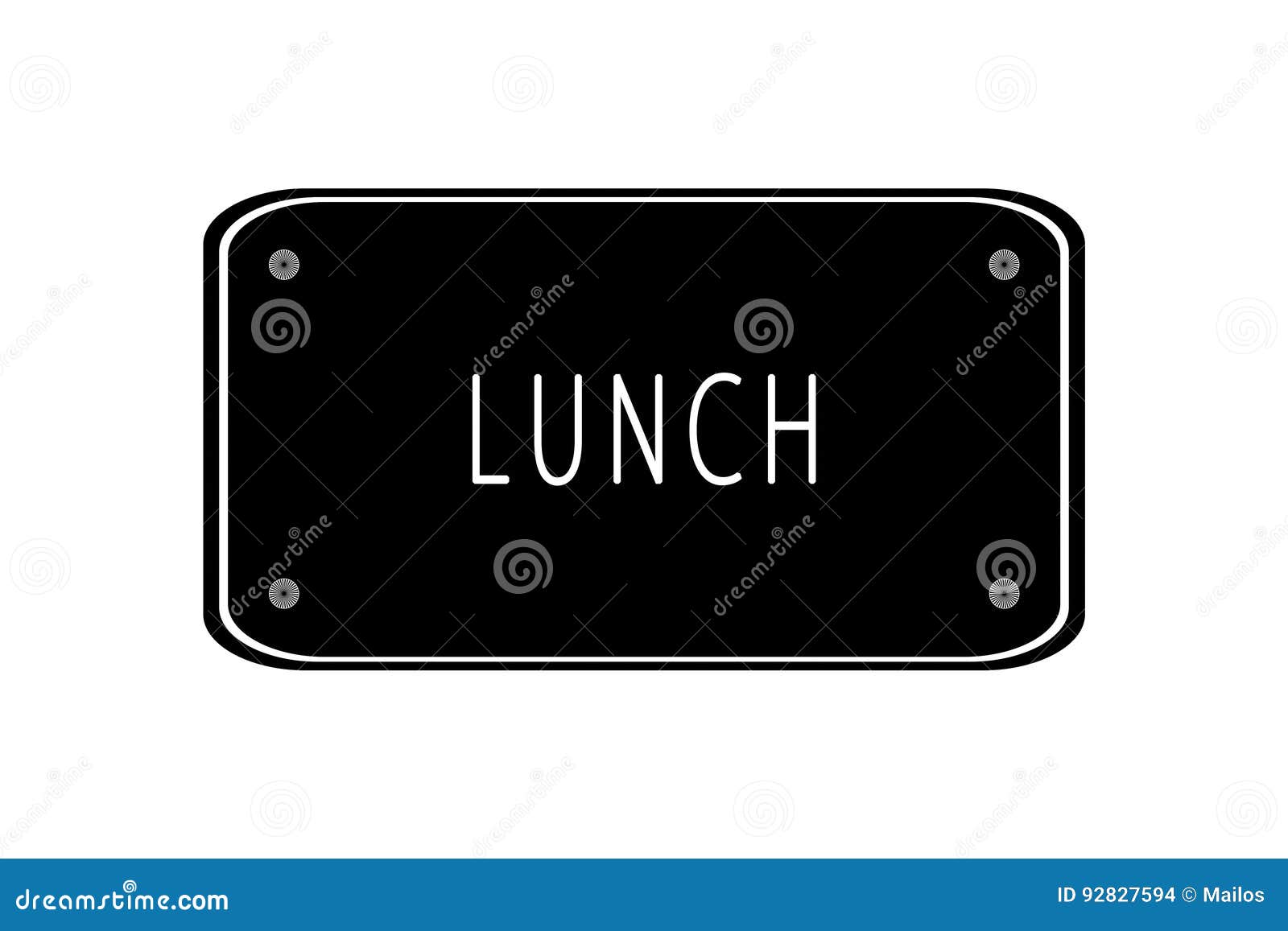 Lunch Written on a Blackboard on a White Background Stock Illustration ...