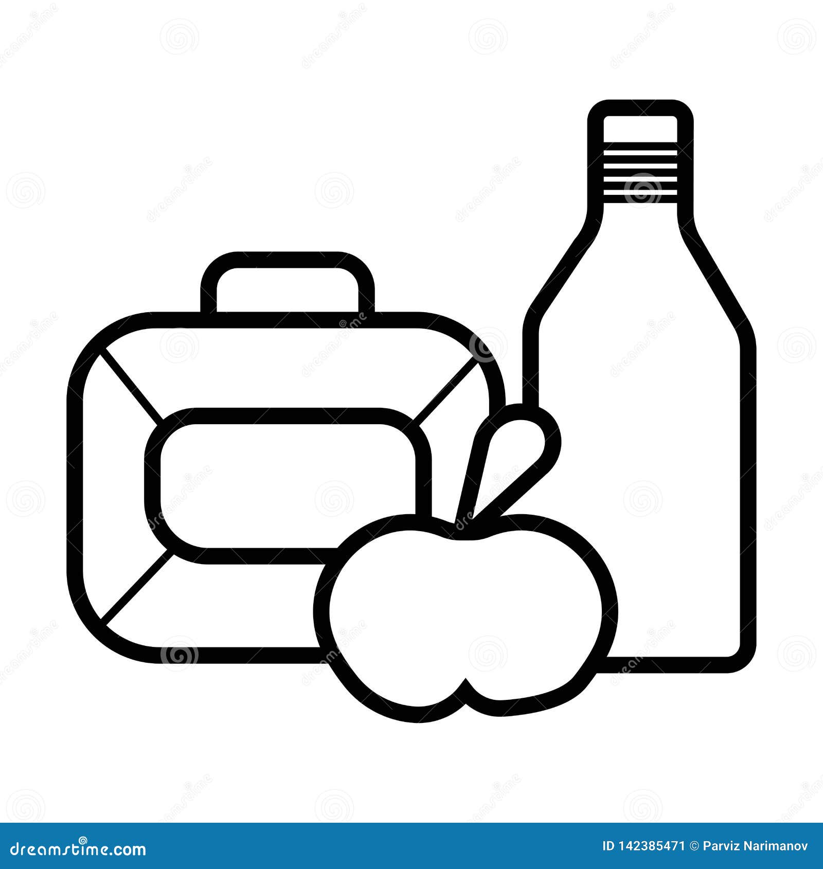 Lunchbox Icon Vector Food Box School Container | CartoonDealer.com ...