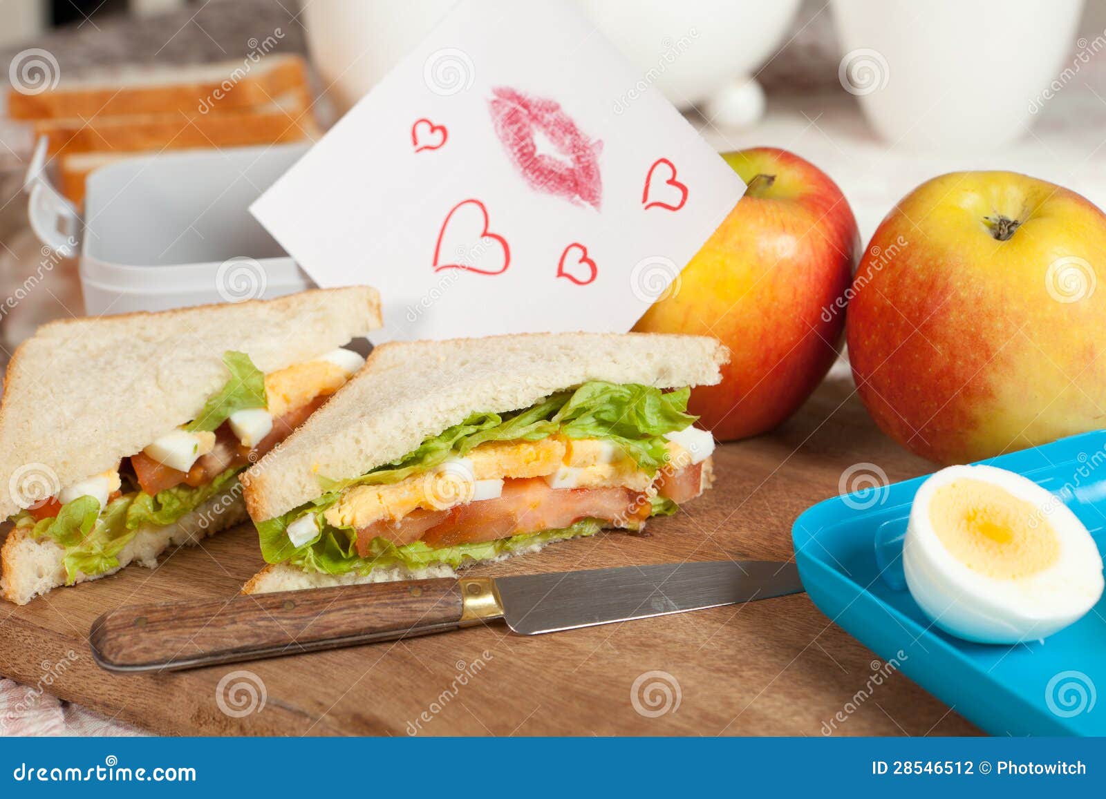 Lunchbox with love note stock photo. Image of lunchtime - 28546512