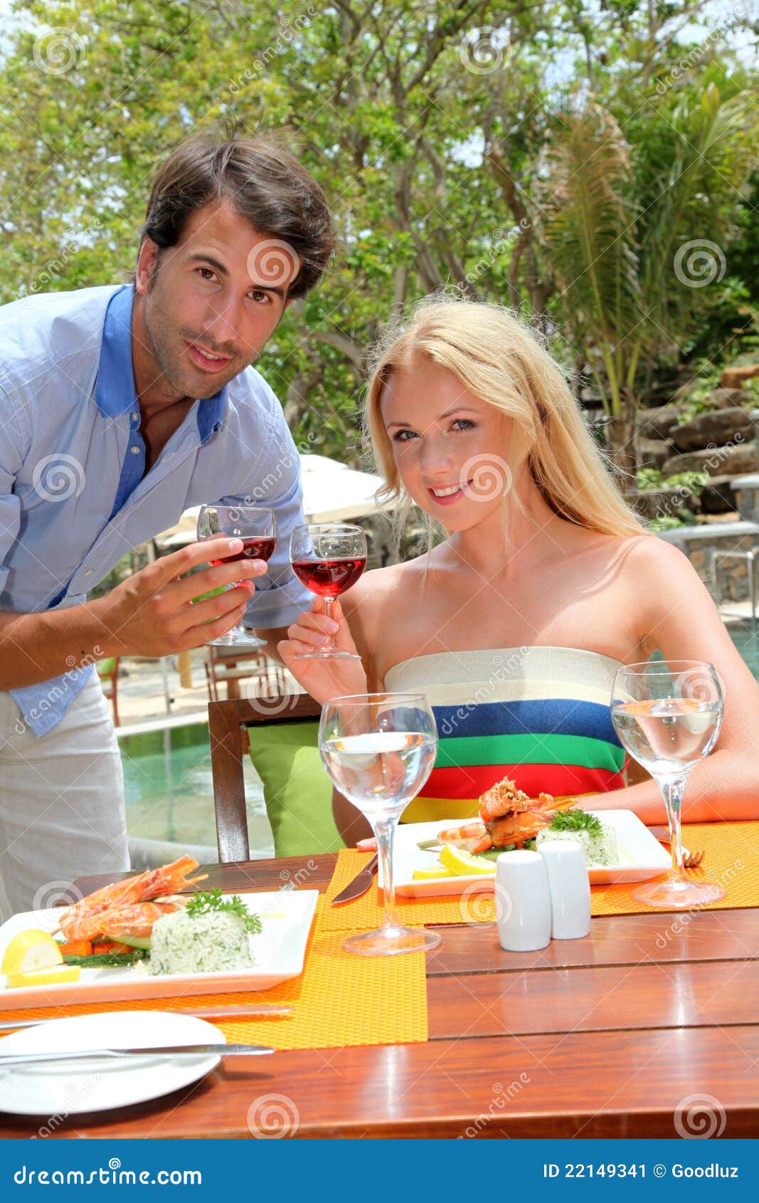 Lunchtime at Fancy Restaurant Stock Image - Image of tropical, outdoors ...