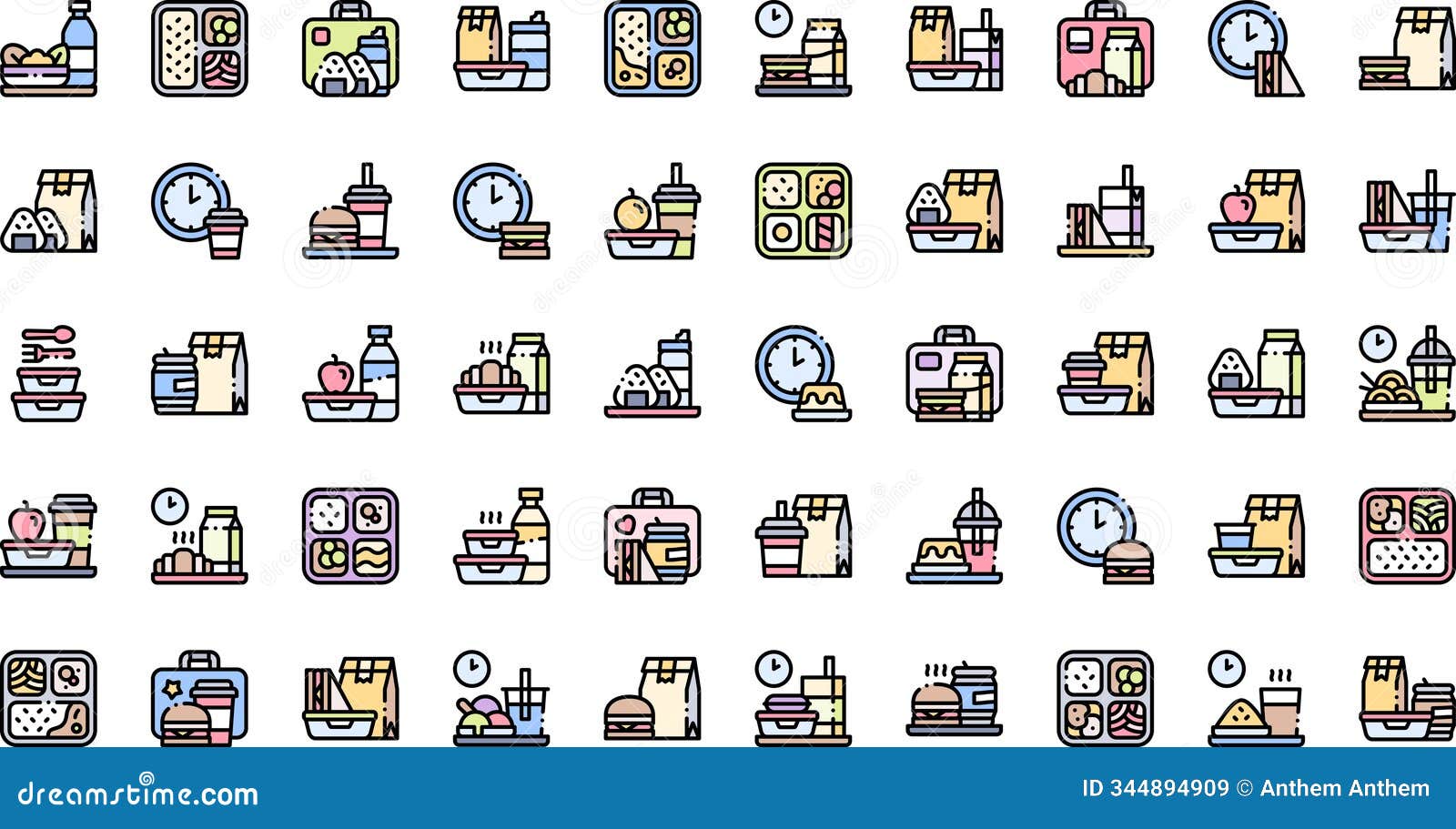 Lunchtime Icons High-Quality Vector Icons Collection with Editable ...