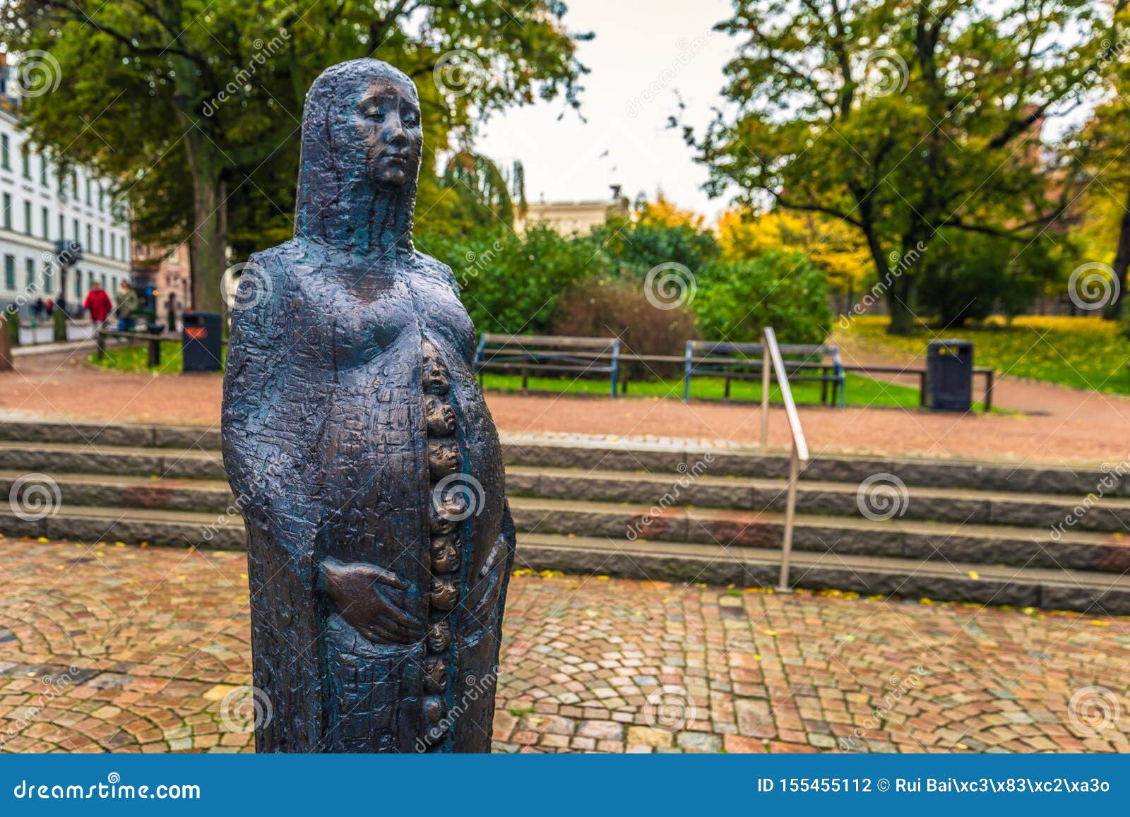 Lund - October 21, 2017: Fertility Statue in the Central Park of Lund ...