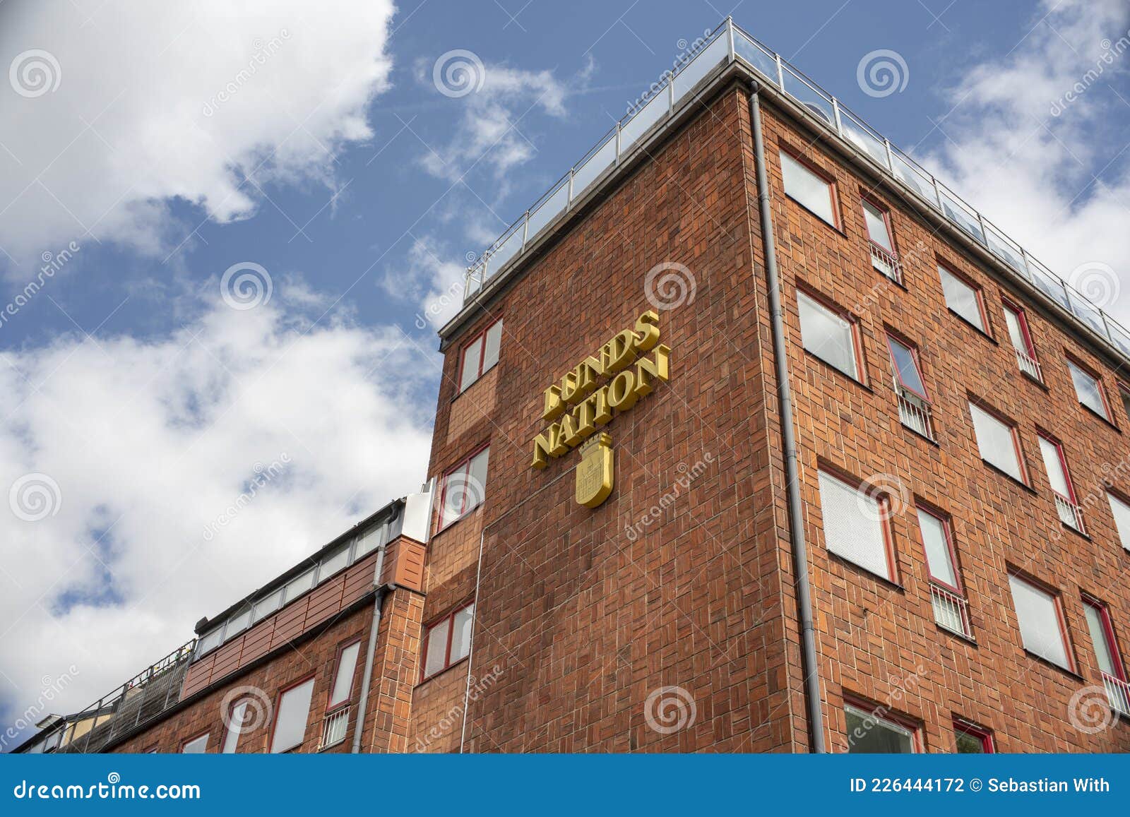 Lund University Nations Building, Brick Facade with Logotype in Lund ...