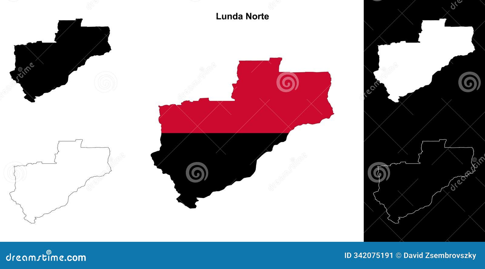 Lunda Norte outline map stock illustration. Illustration of boundaries - 342075191