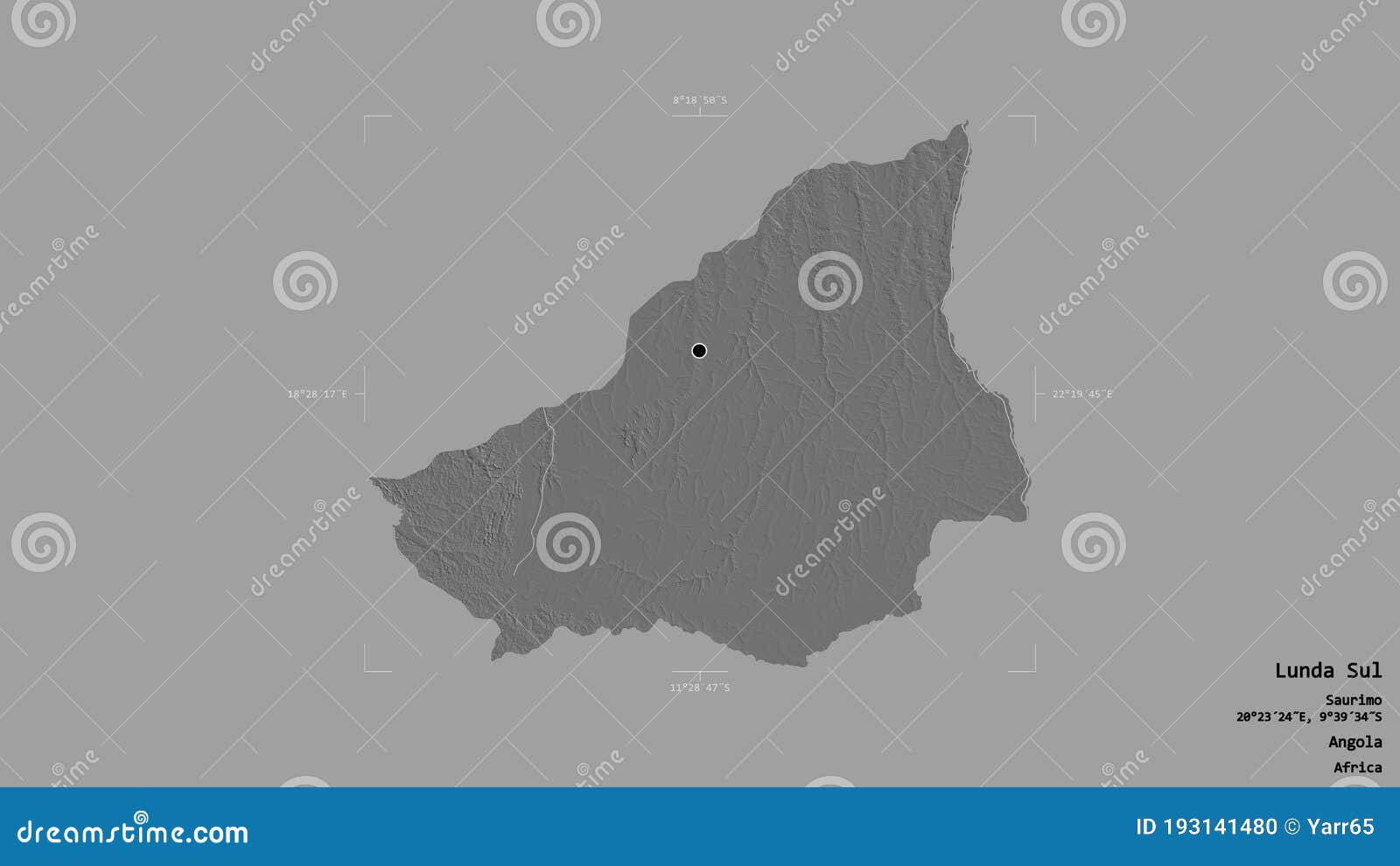 Lunda Sul - Angola. Bounding Box. Bilevel Stock Illustration ...