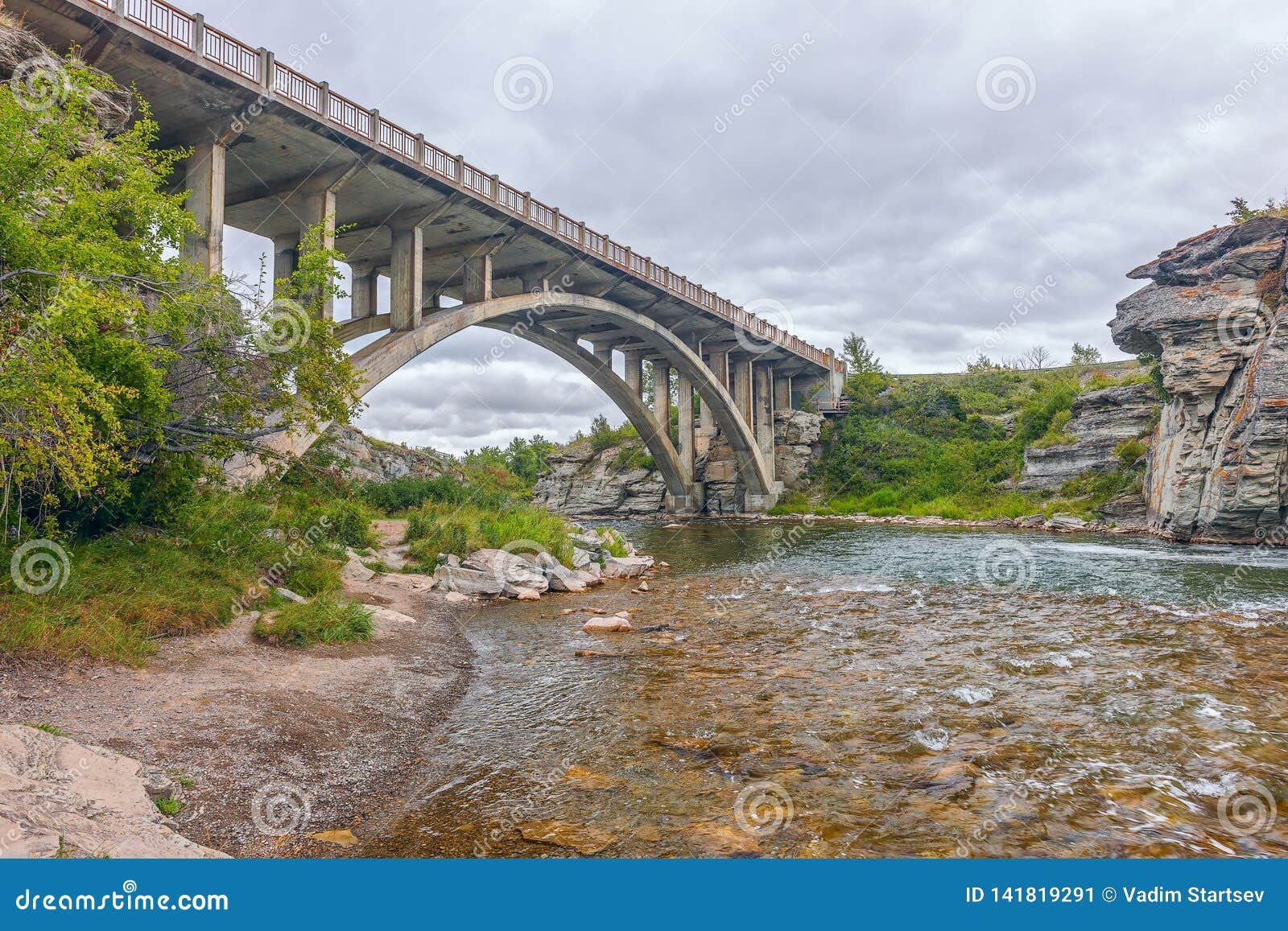 Lundbreck Falls Bridge Over the Crowsnest River.Alberta.Canada Stock Image - Image of canada ...