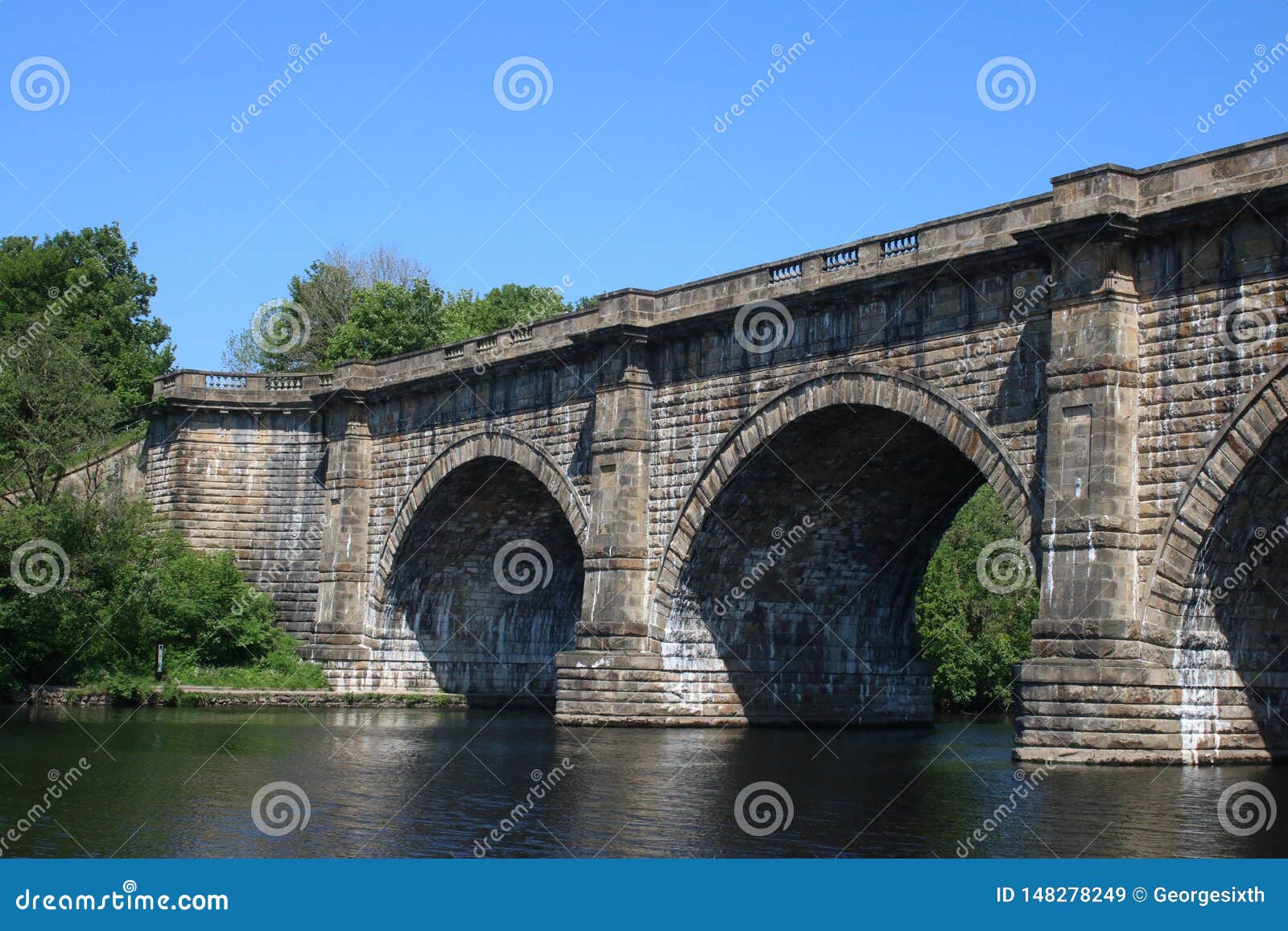 Lune Aqueduct, Lancaster Canal Over River Lune Stock Image - Image of ...