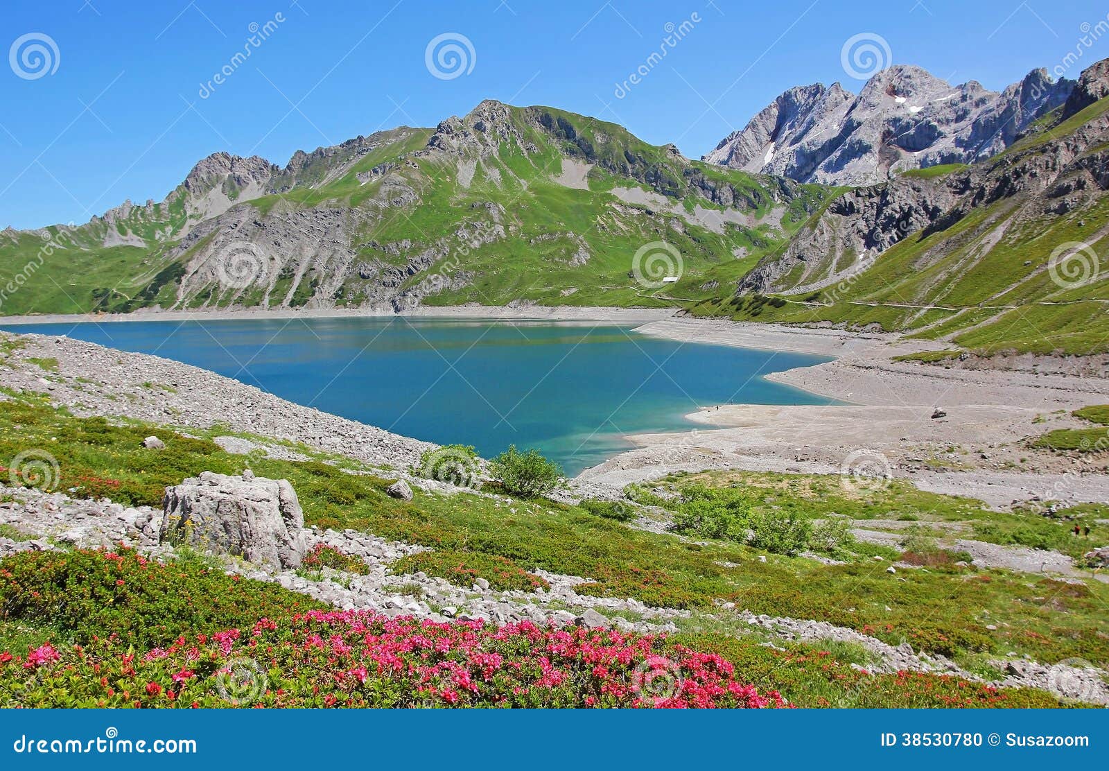 Lunersee and Tirolean Alps, Austrian Landscape Stock Photo - Image of ...