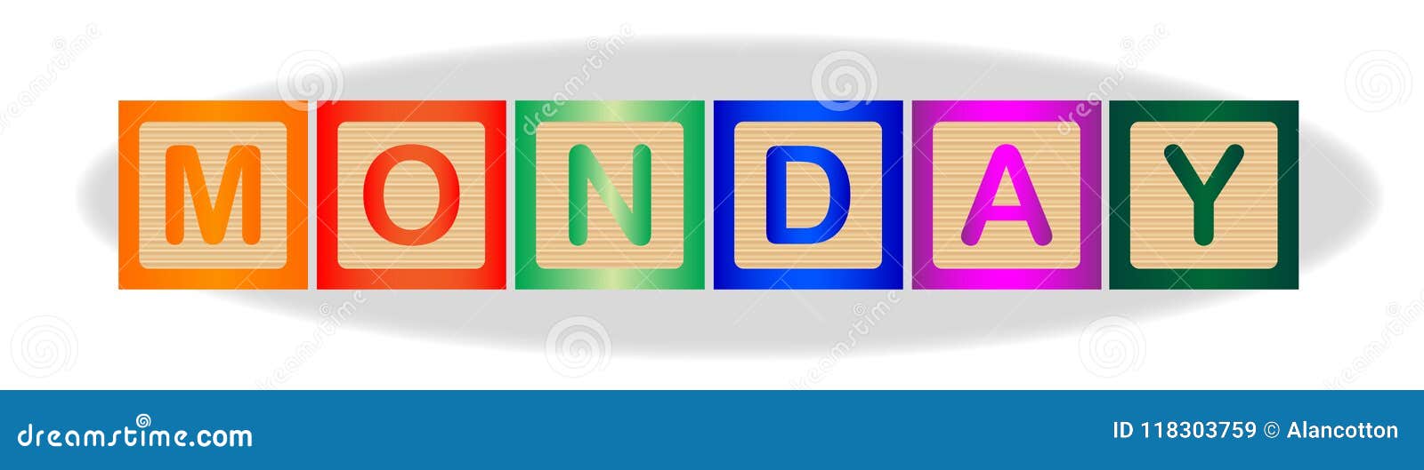 Lunes En Letras De Molde De Madera Ilustración del Vector - Ilustración ...