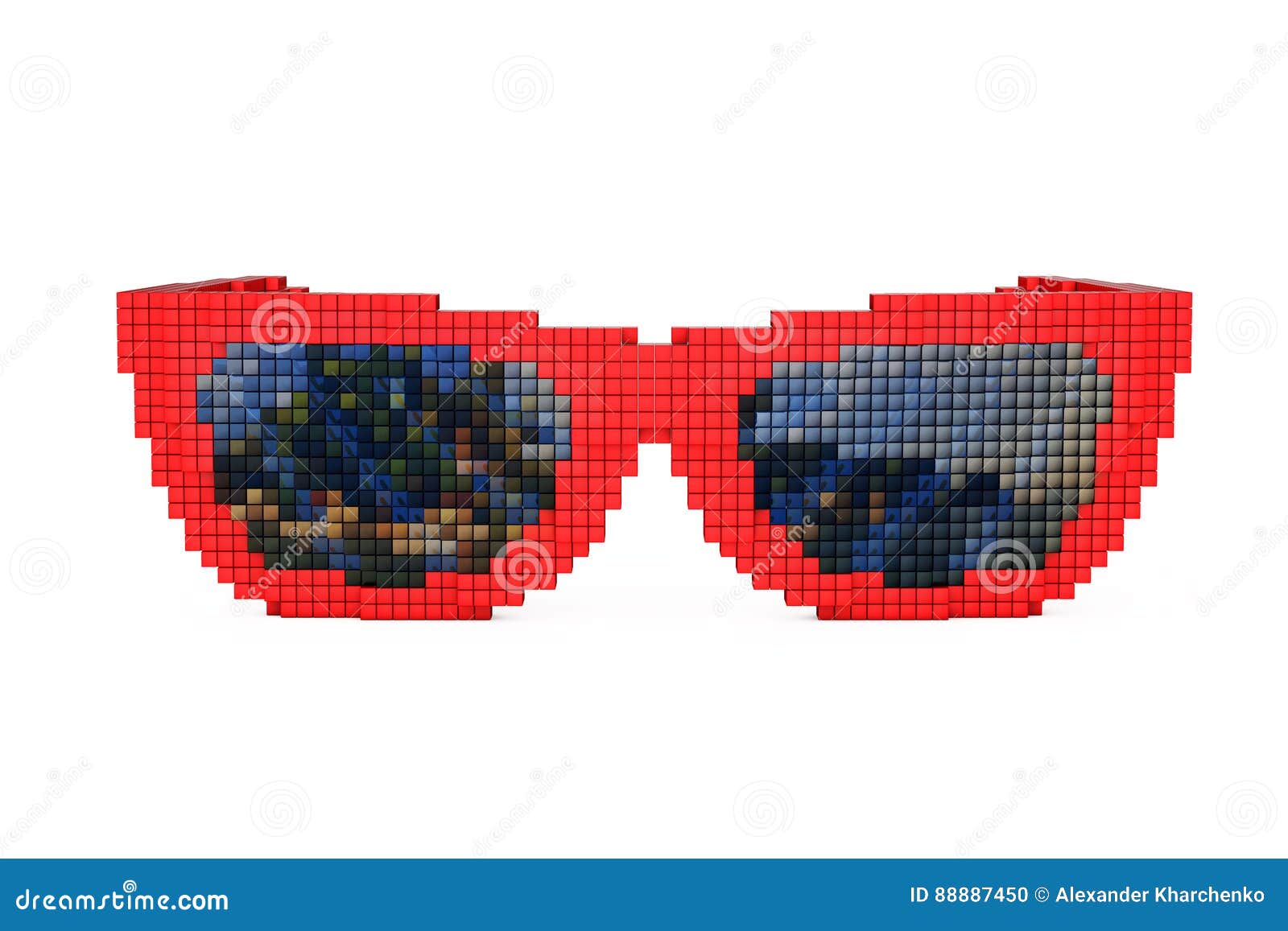 Lunettes De Soleil En Pixel Art Style Rendu 3d Illustration Stock ...