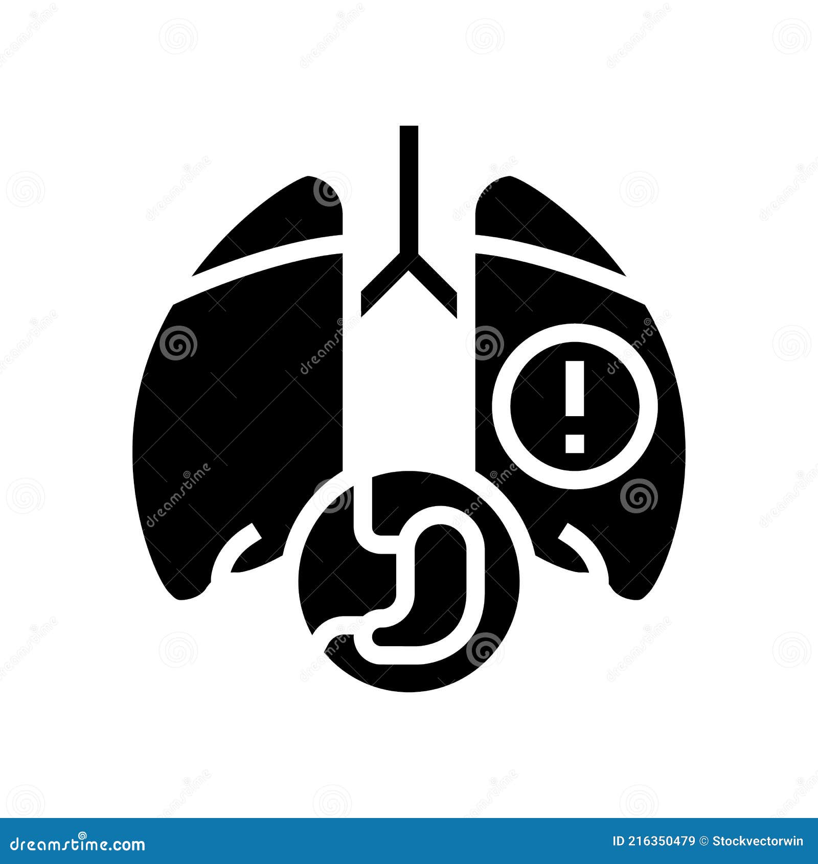 Lung or Breathing Problems Line Icon Vector Illustration Stock Vector ...