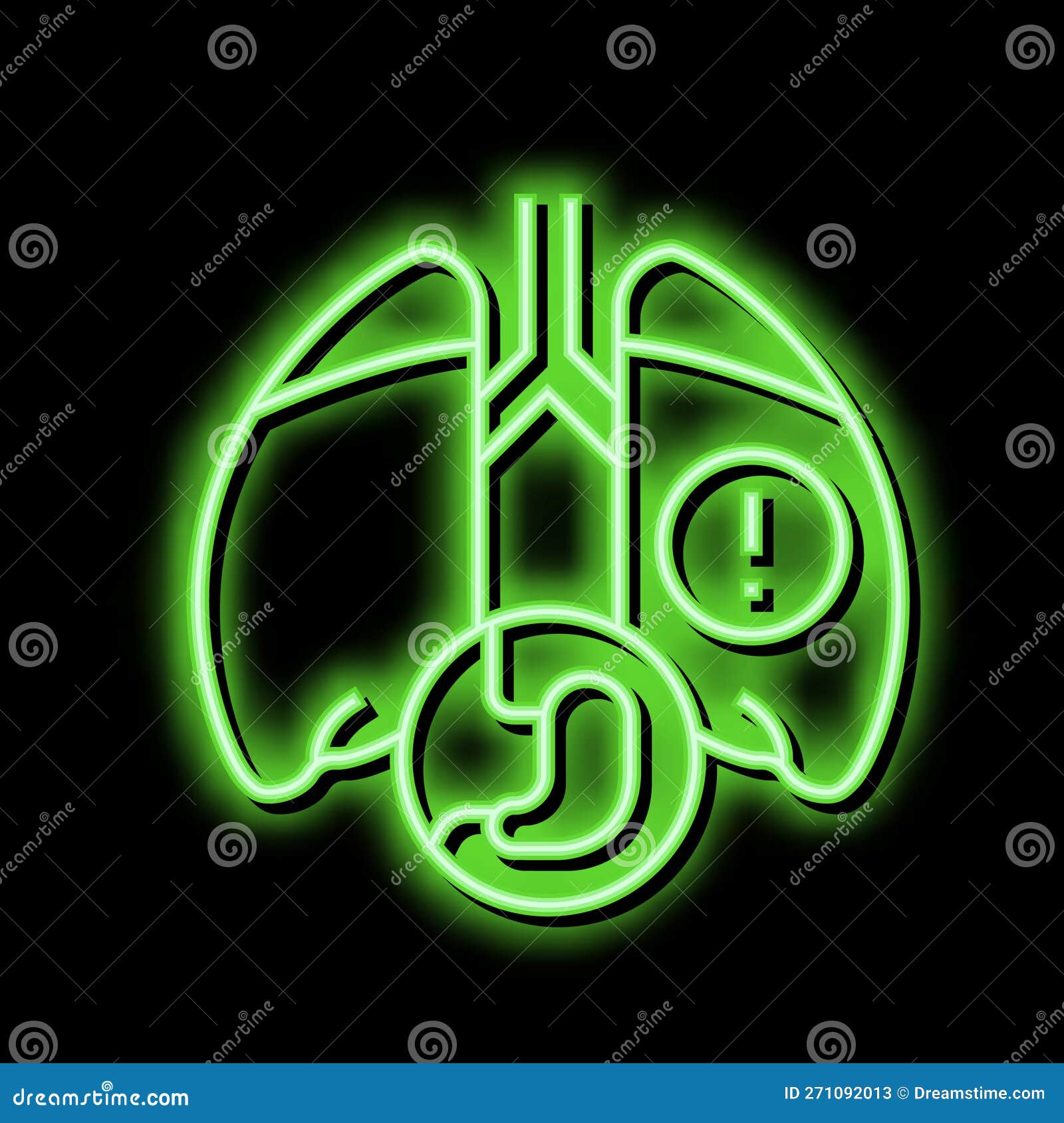 Lung or Breathing Problems Neon Glow Icon Illustration Stock Vector ...