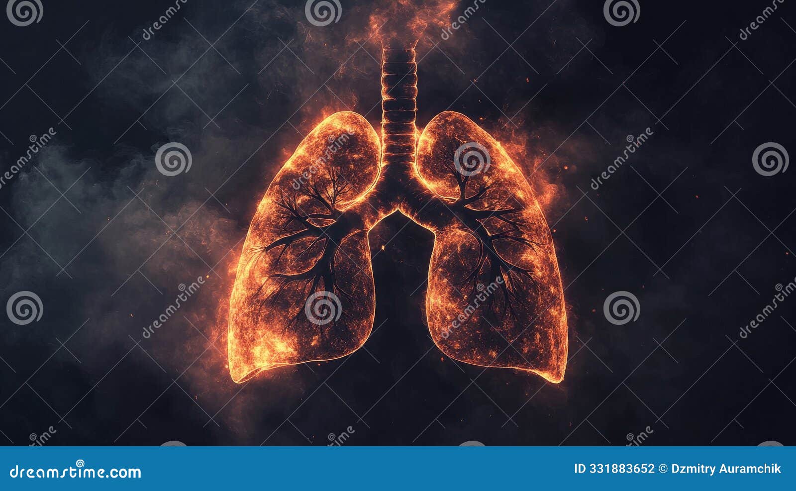 Lung Burning: a Striking Visual of Respiratory Distress Stock ...