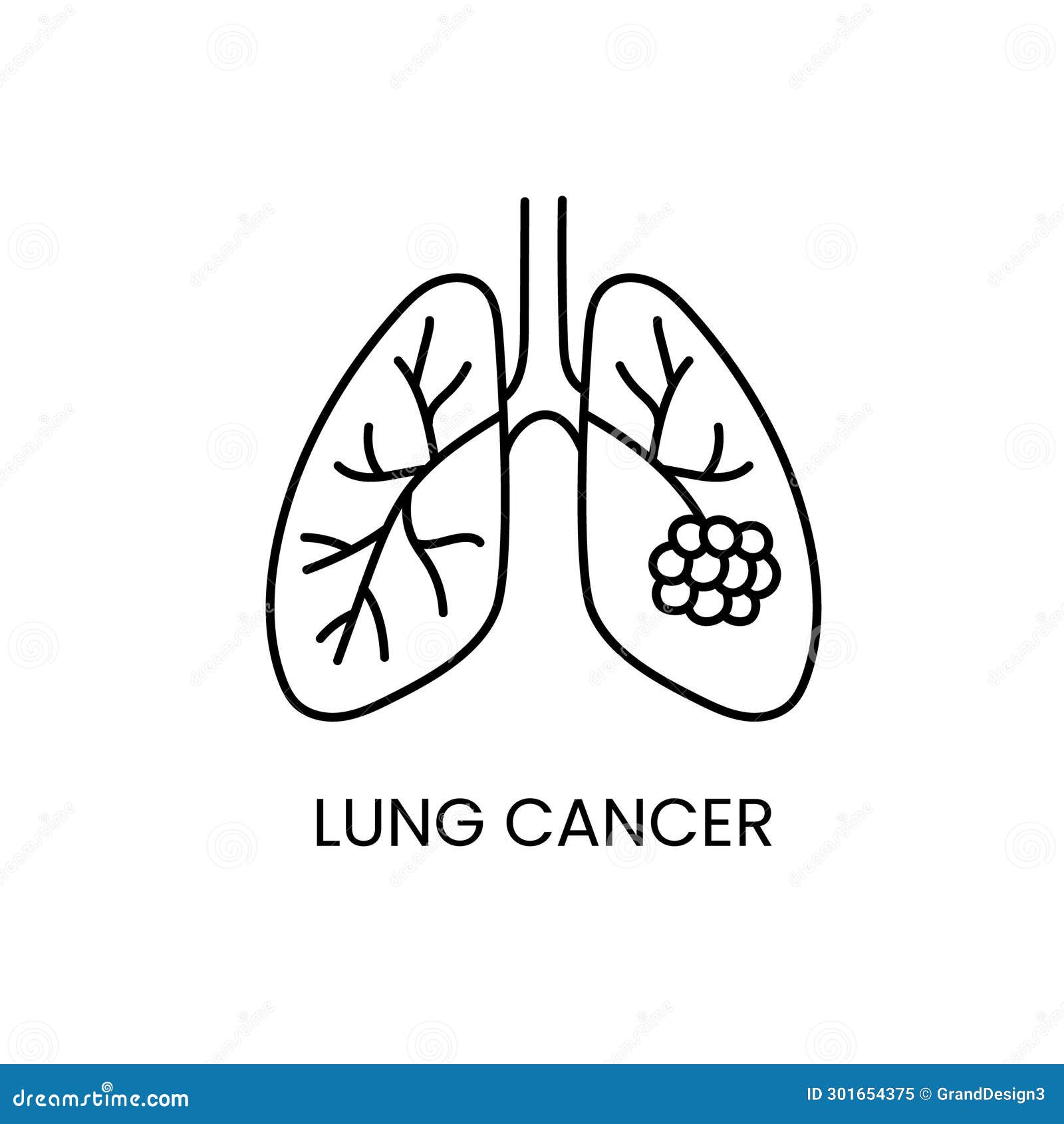 Lung Cancer Line Icon Vector Cancer Malignant Disease Stock Vector ...