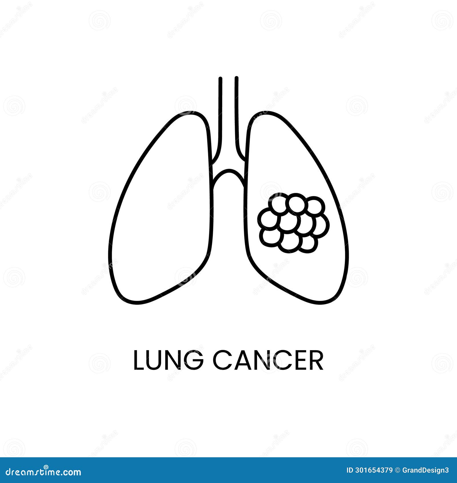 Lung Cancer Line Icon Vector Cancer Malignant Disease Stock Vector ...