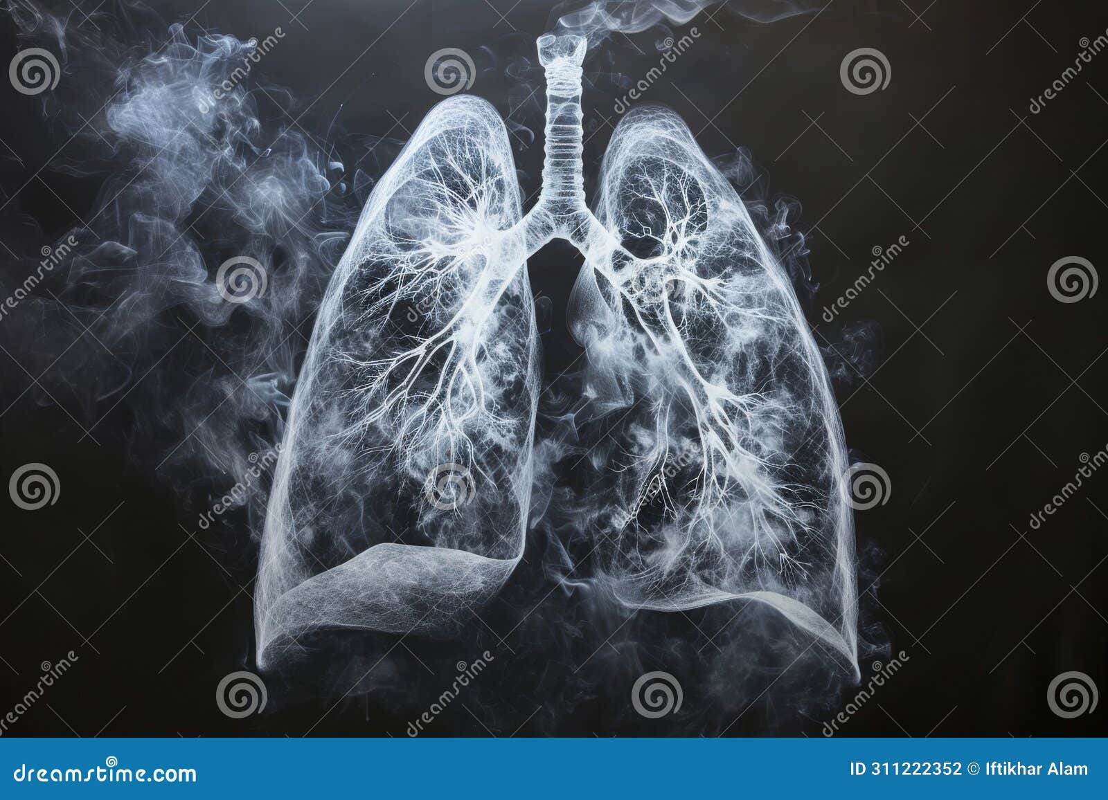 A Lung is Depicted with Smoke Billowing Out, Illustrating the Harmful ...