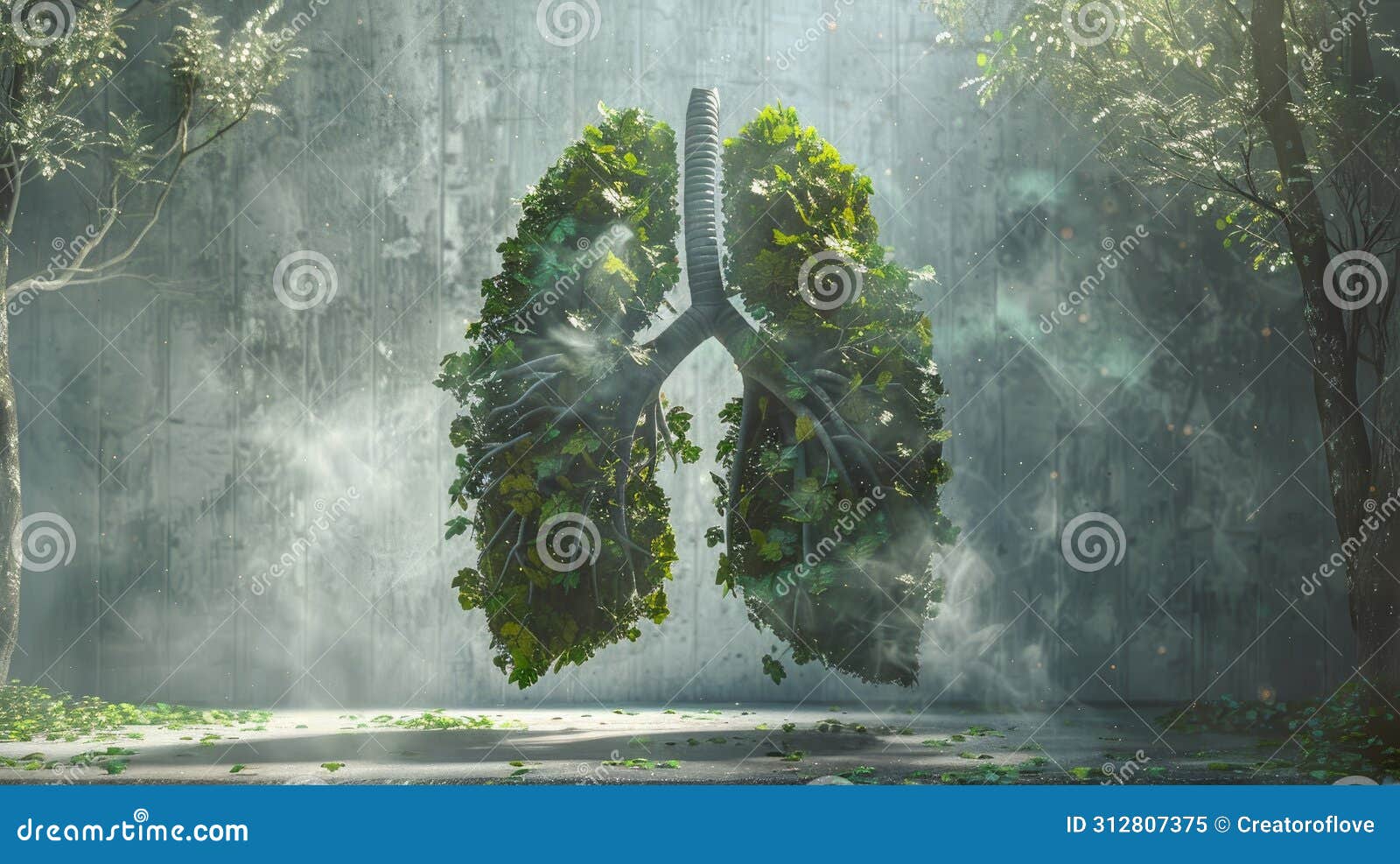 Lung Formed of Trees on Nature Background Stock Illustration ...
