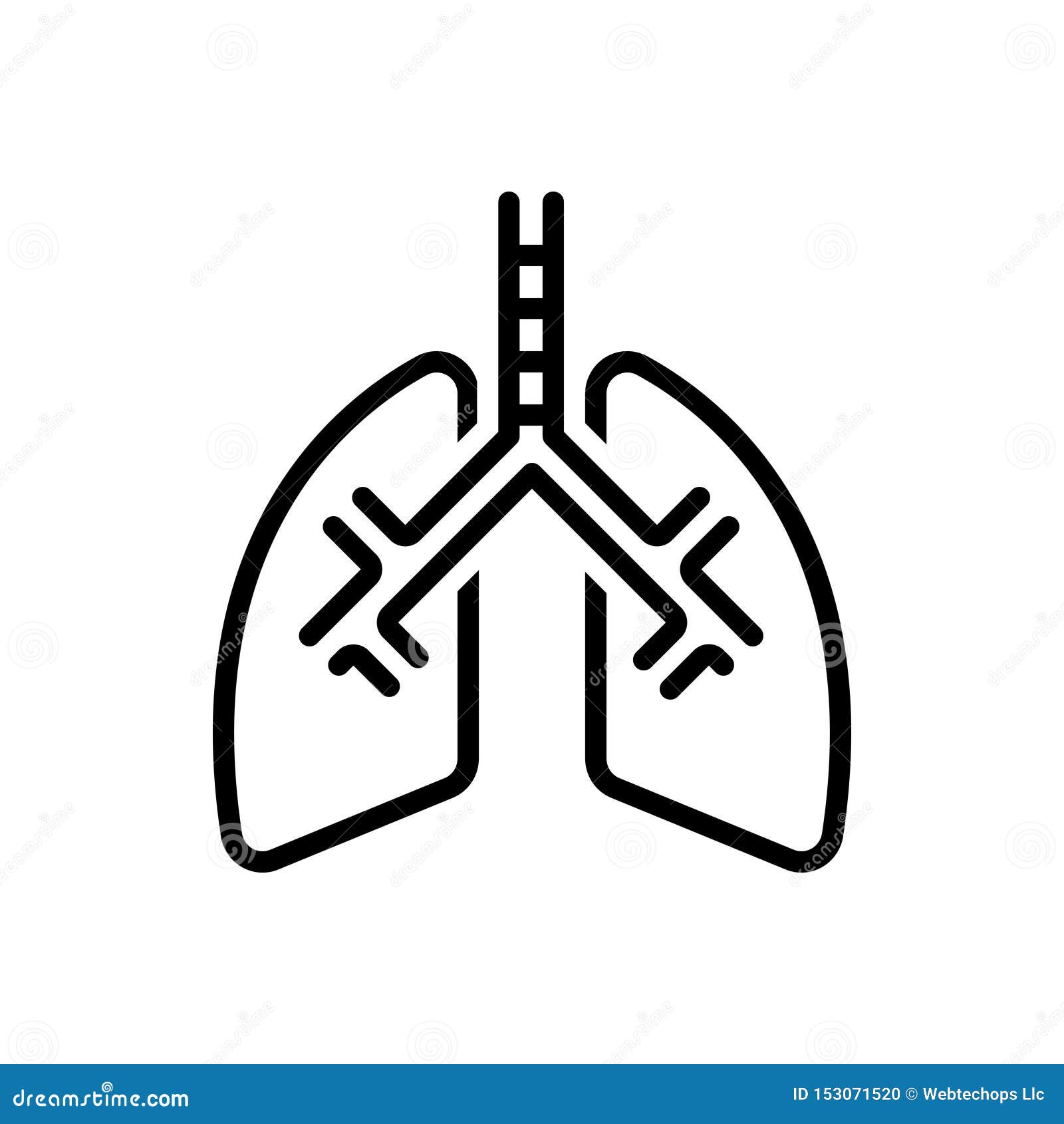 Black Line Icon for Lung, Breath and Human Stock Vector - Illustration ...