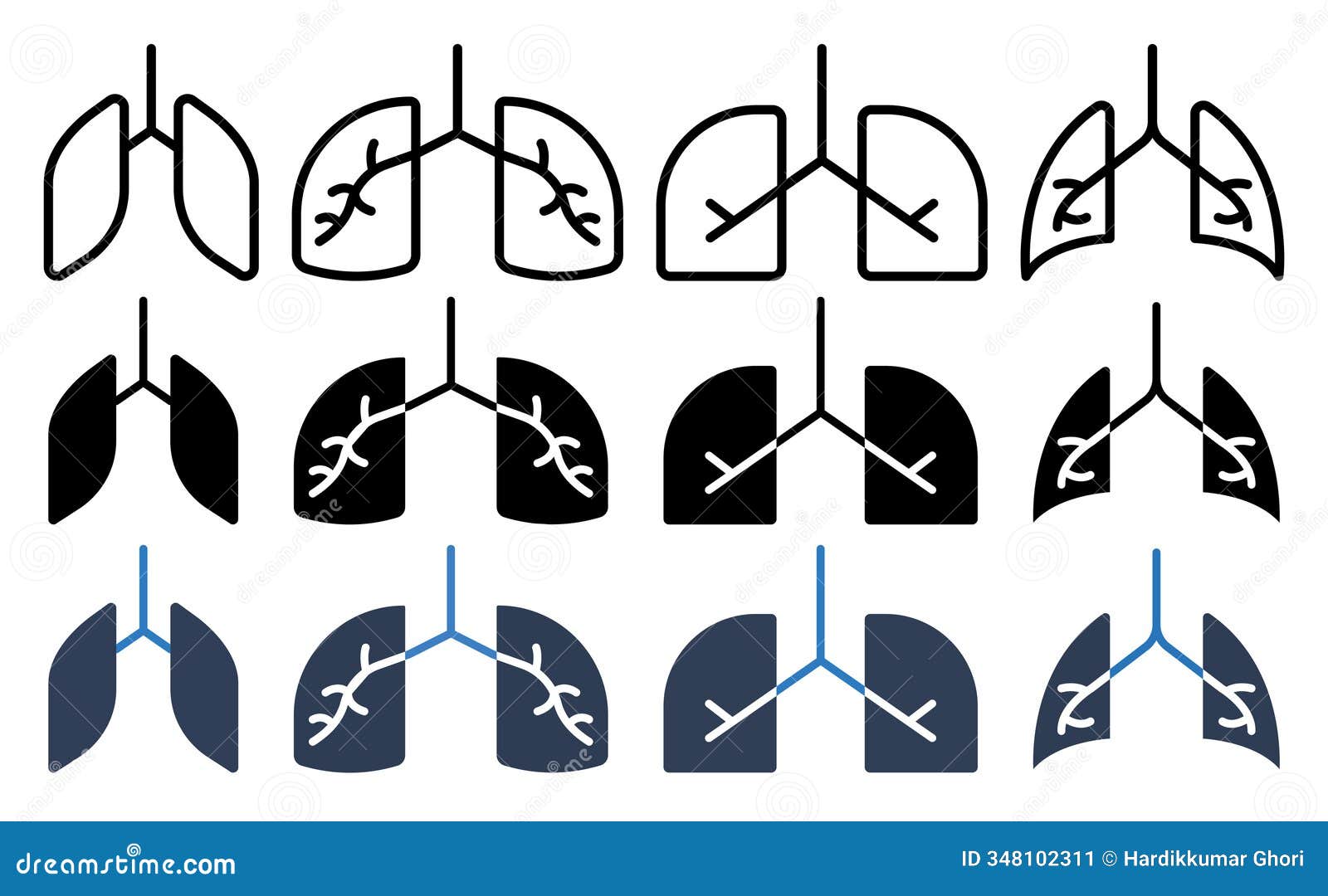 Lung icon vector stock illustration. Illustration of pictogram - 348102311