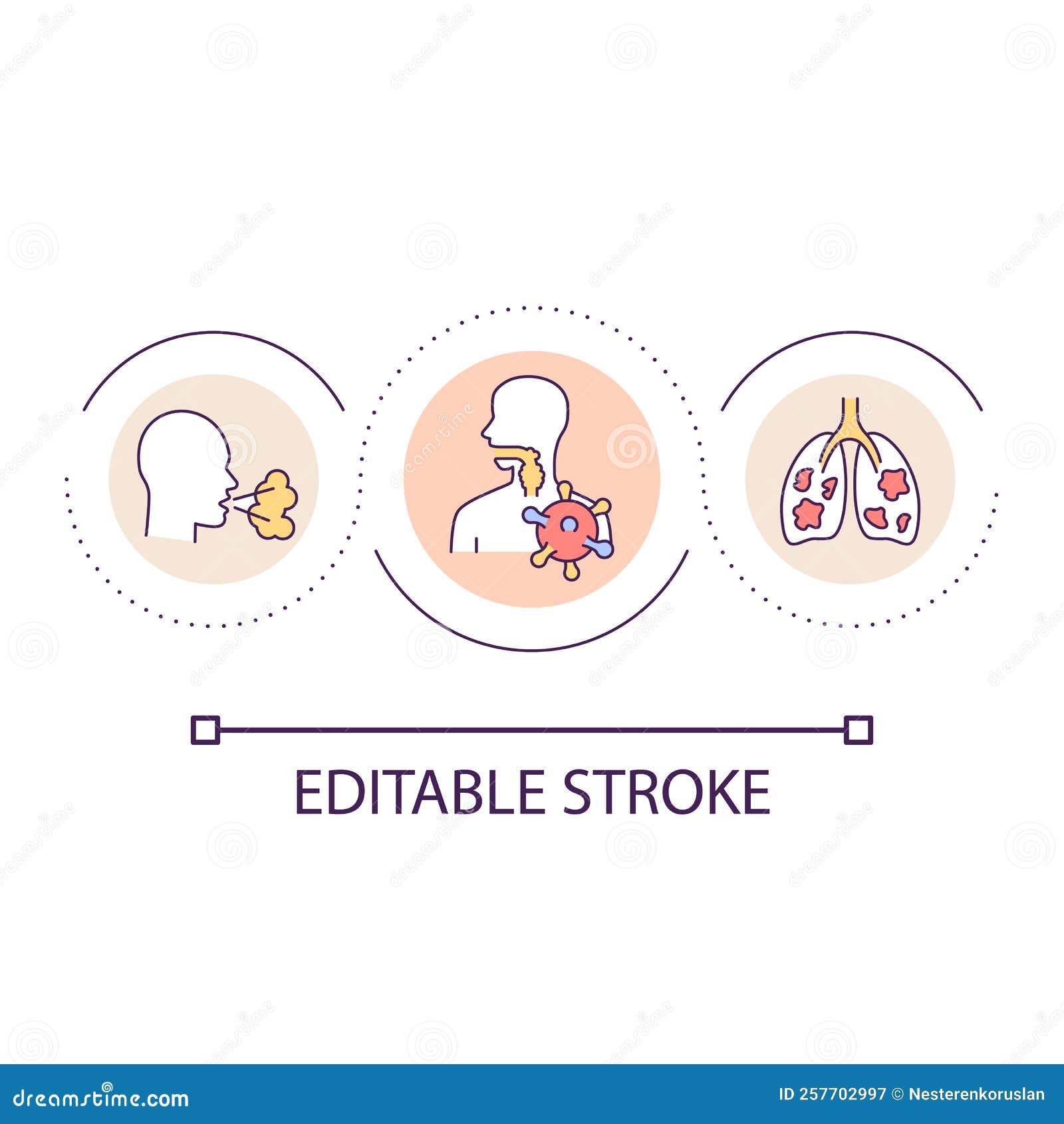 Lung Infection Problem Loop Concept Icon Stock Vector - Illustration of ...