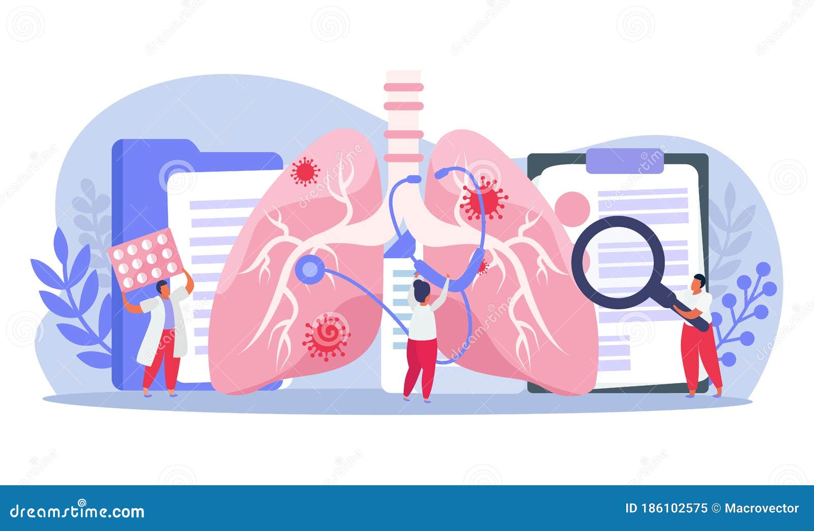 Lung Inspection Icons Set Cartoon Vector | CartoonDealer.com #183269843