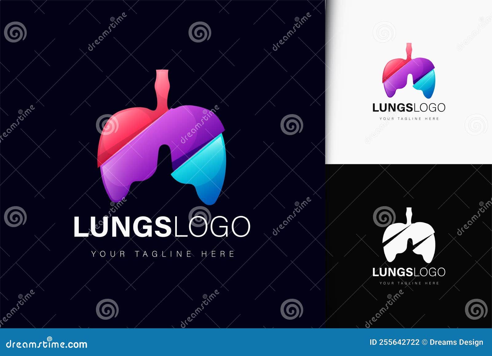 Lung Organ Logo Design with Gradient Stock Vector - Illustration of ...