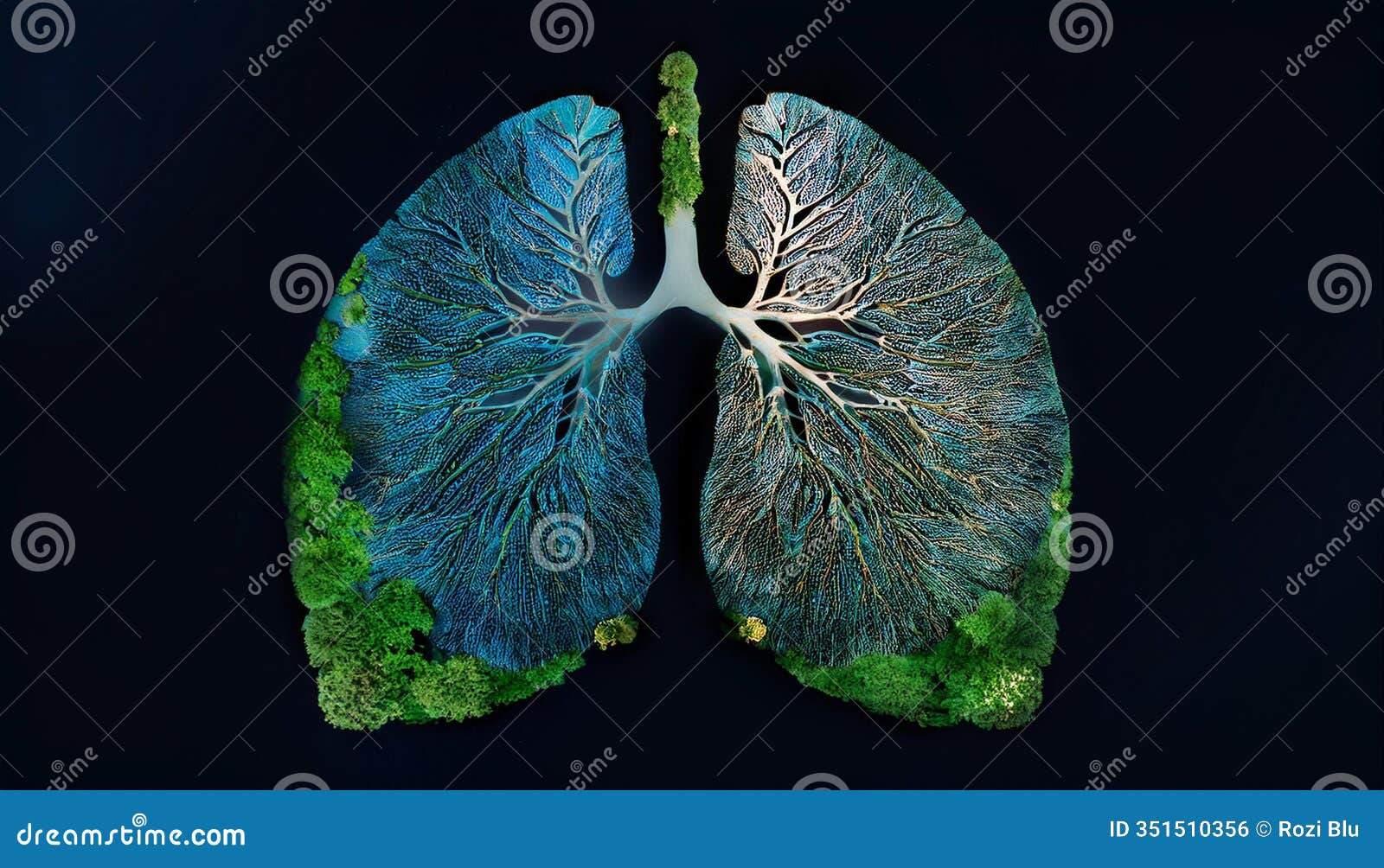 A Lung is Shown with a Tree Growing Out of it Stock Illustration ...