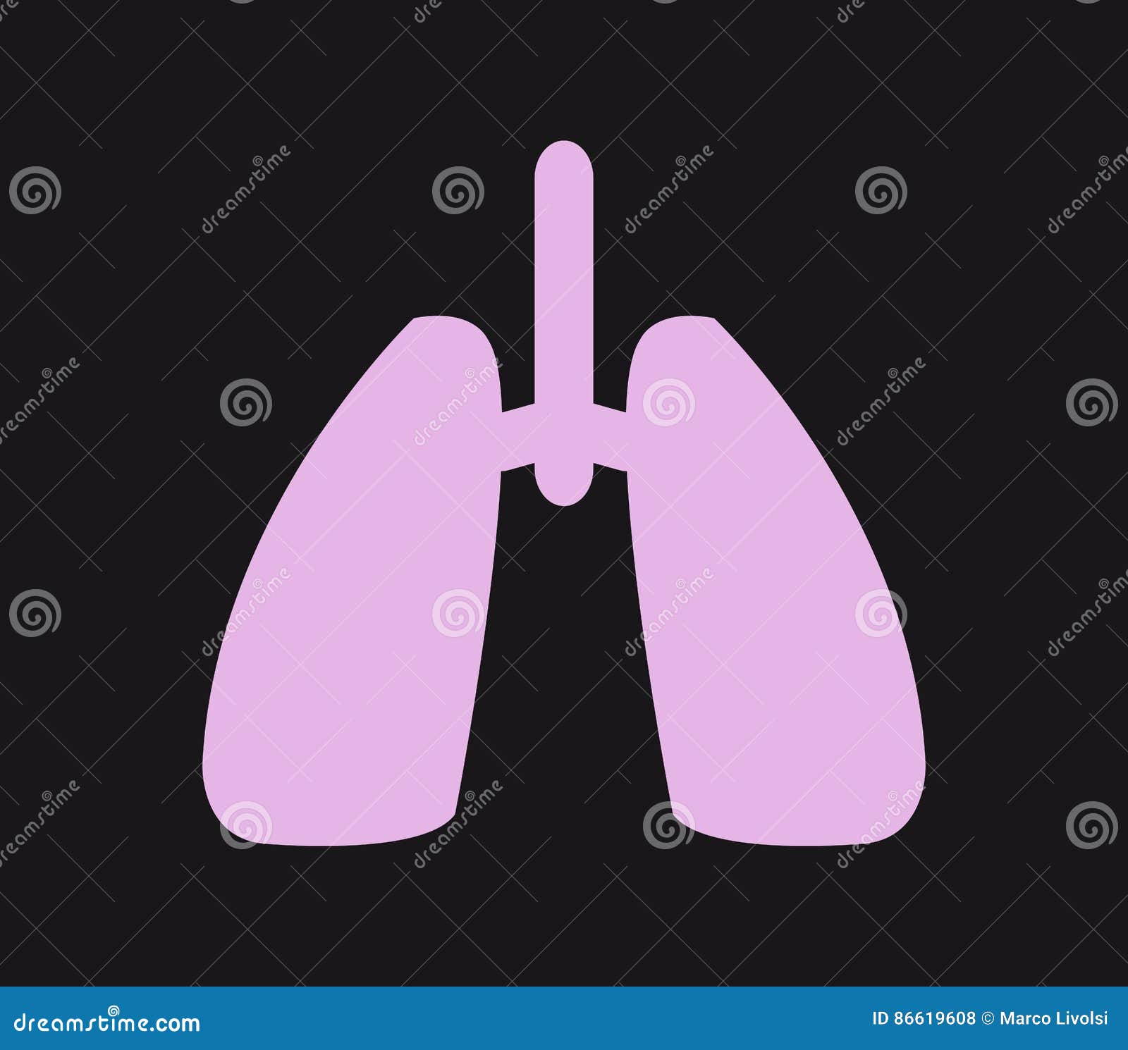 Lung symbol illustrated stock illustration. Illustration of internal ...