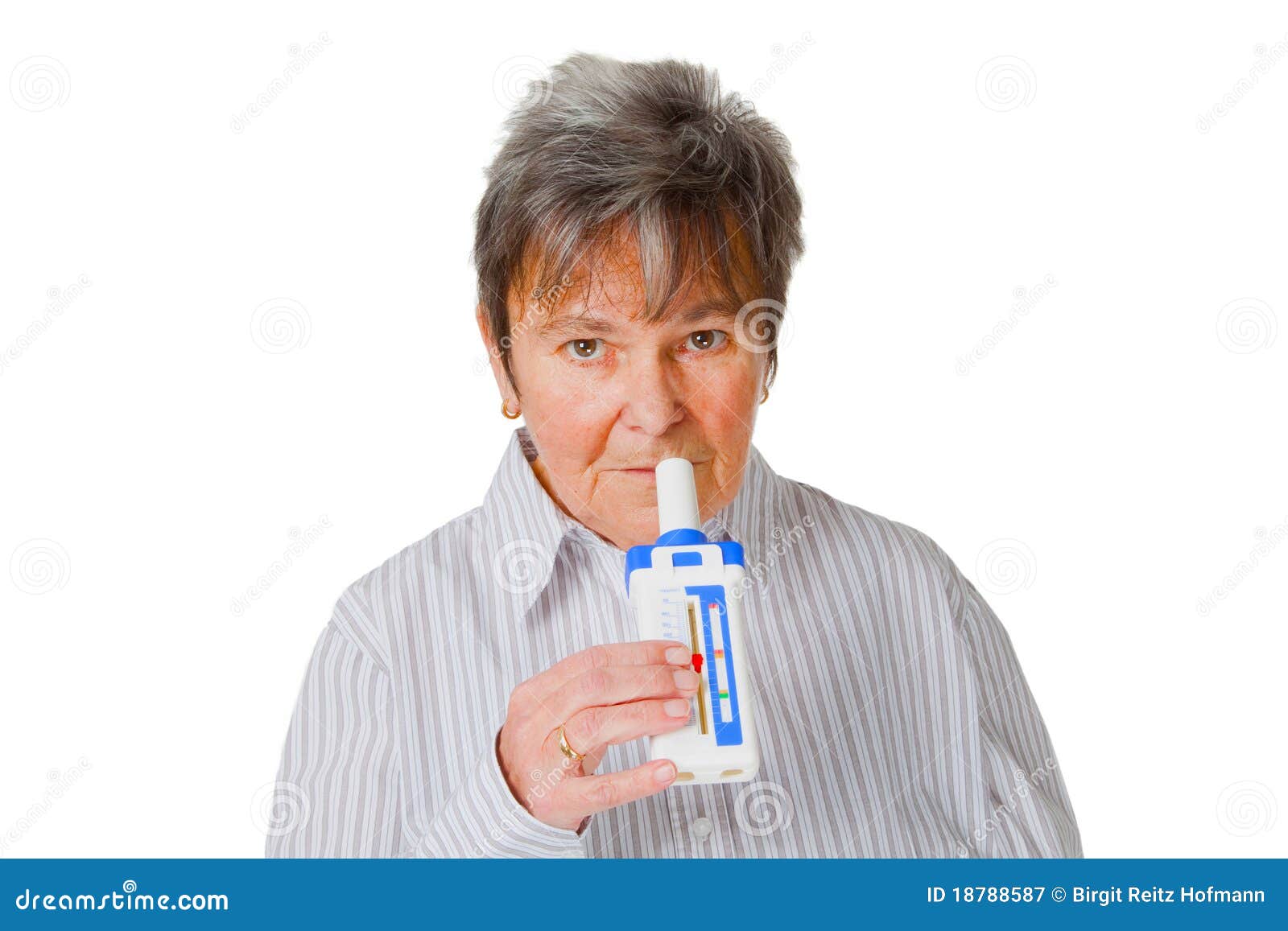 Lung Testing With A Peak Flow Meter Stock Photography | CartoonDealer ...