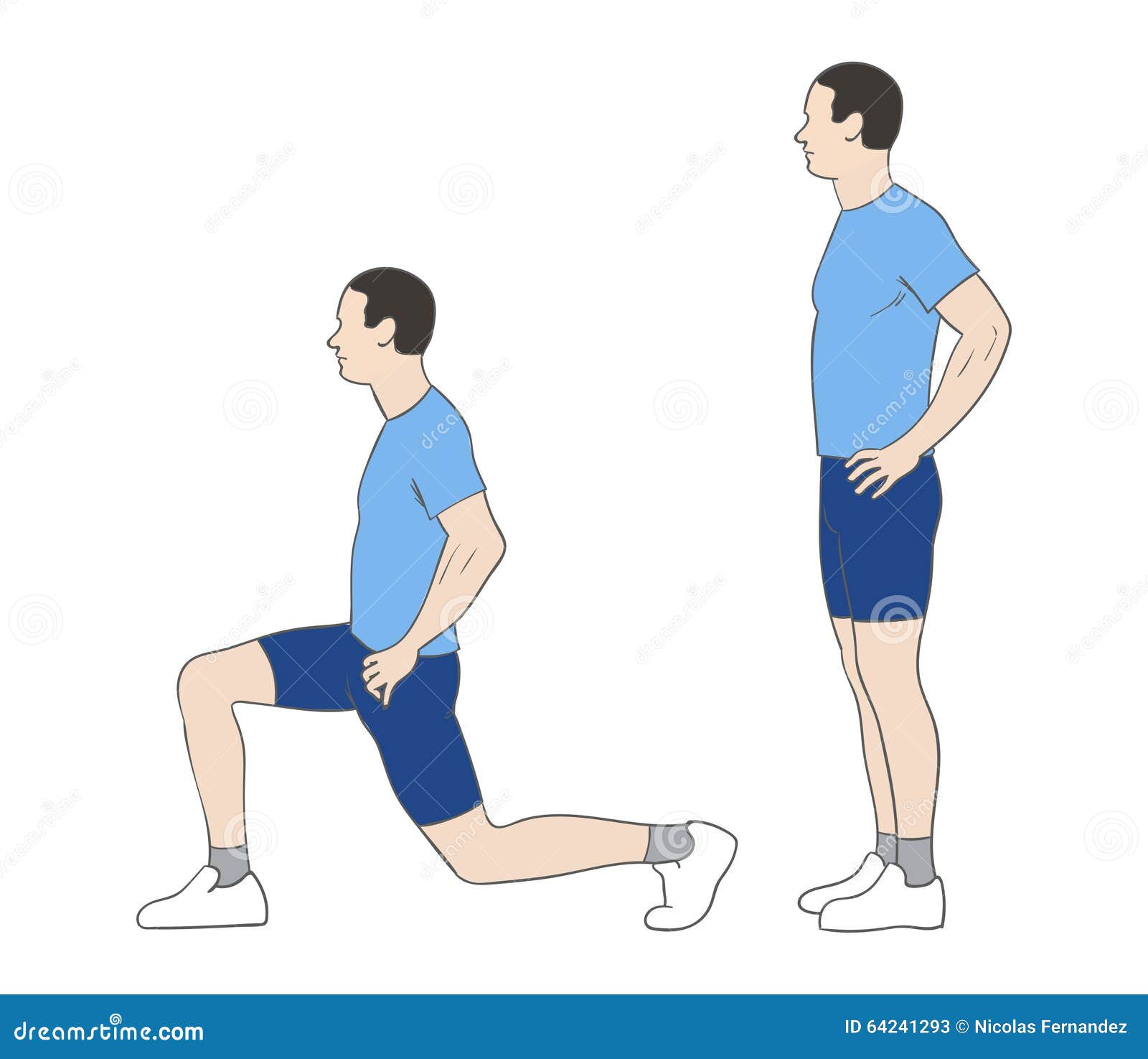 Lunges Exercise Cartoon Lunges Exercise Cartoon