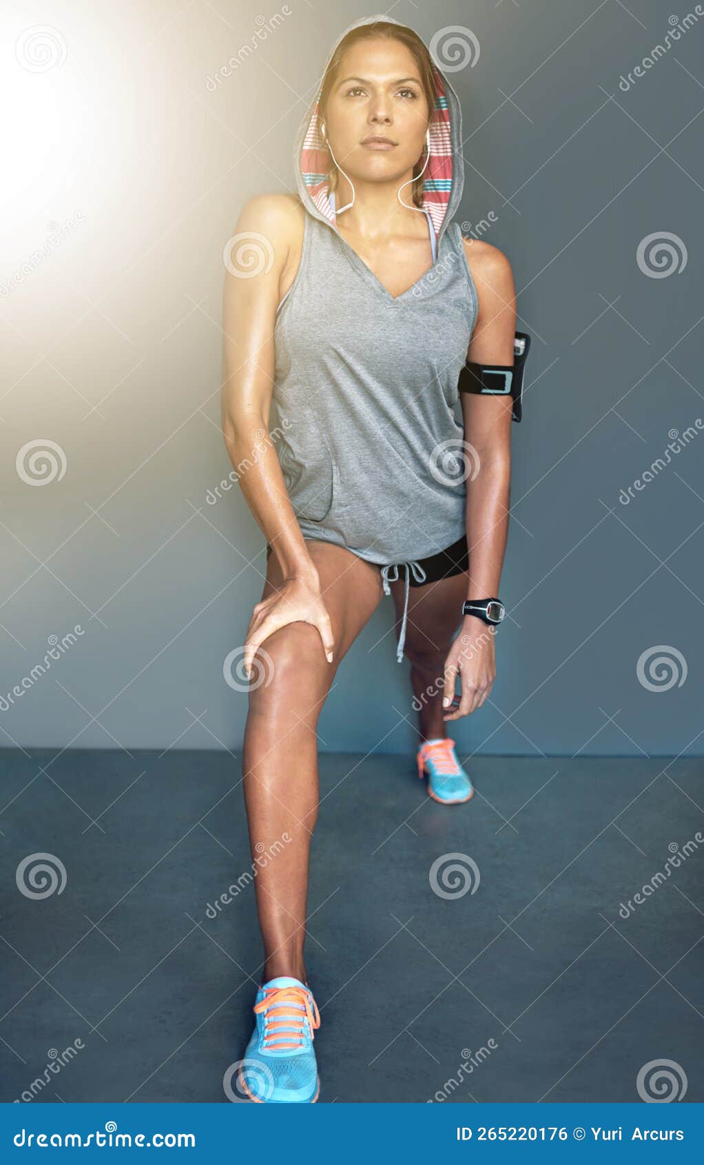 Lunging Keeps Her Legs Gorgeous. a Fit Young Woman Lunging during Her ...