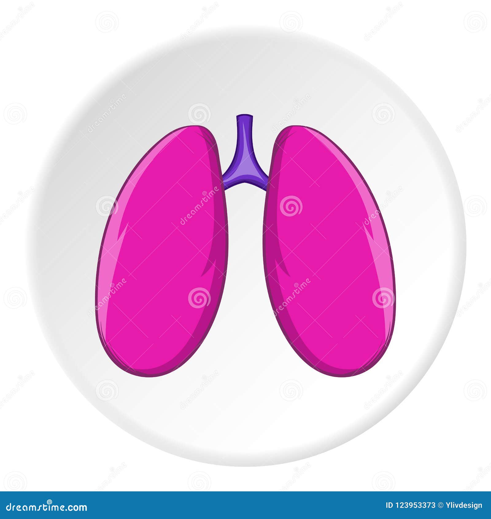 Lungor Symbol, Tecknad Filmstil Stock Illustrationer - Illustration av ...