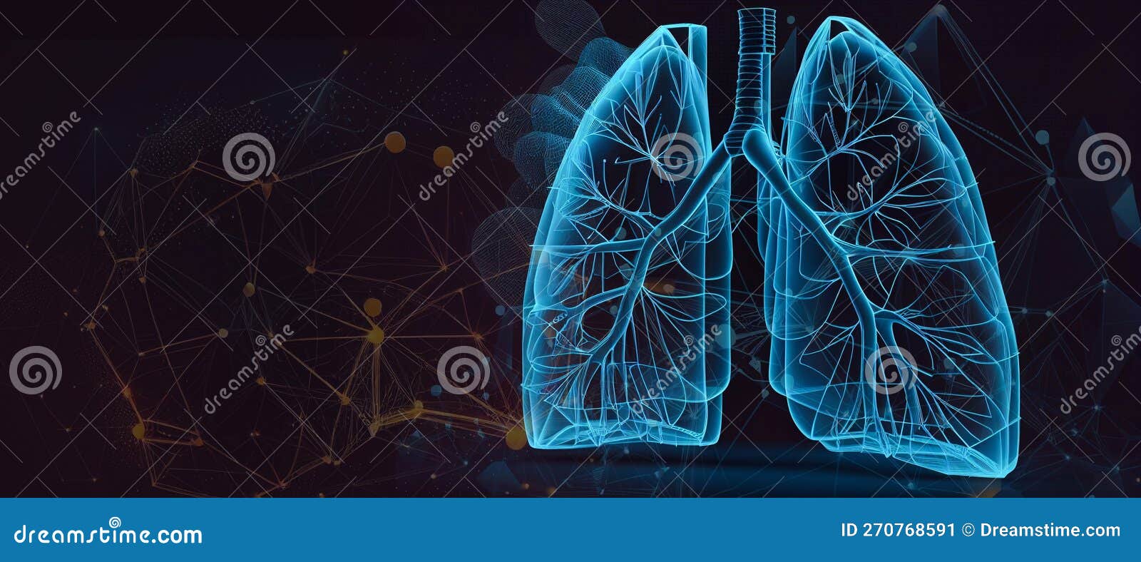 Lungs. Abstract Image of a Human Lungs in the Form of a Starry Sky or ...