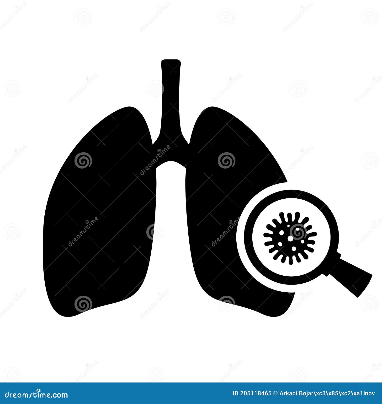 Lung bacteria vector icon stock vector. Illustration of infected ...