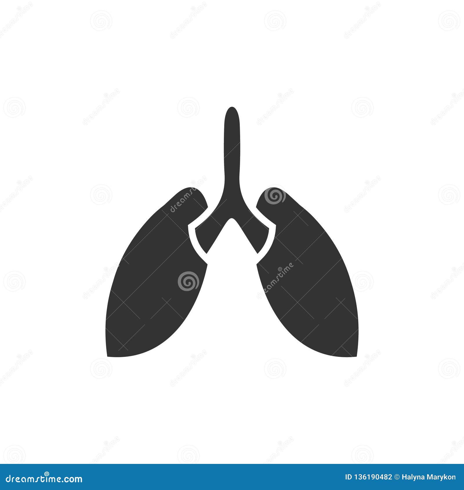 Lungs icon flat stock vector. Illustration of breathe - 136190482