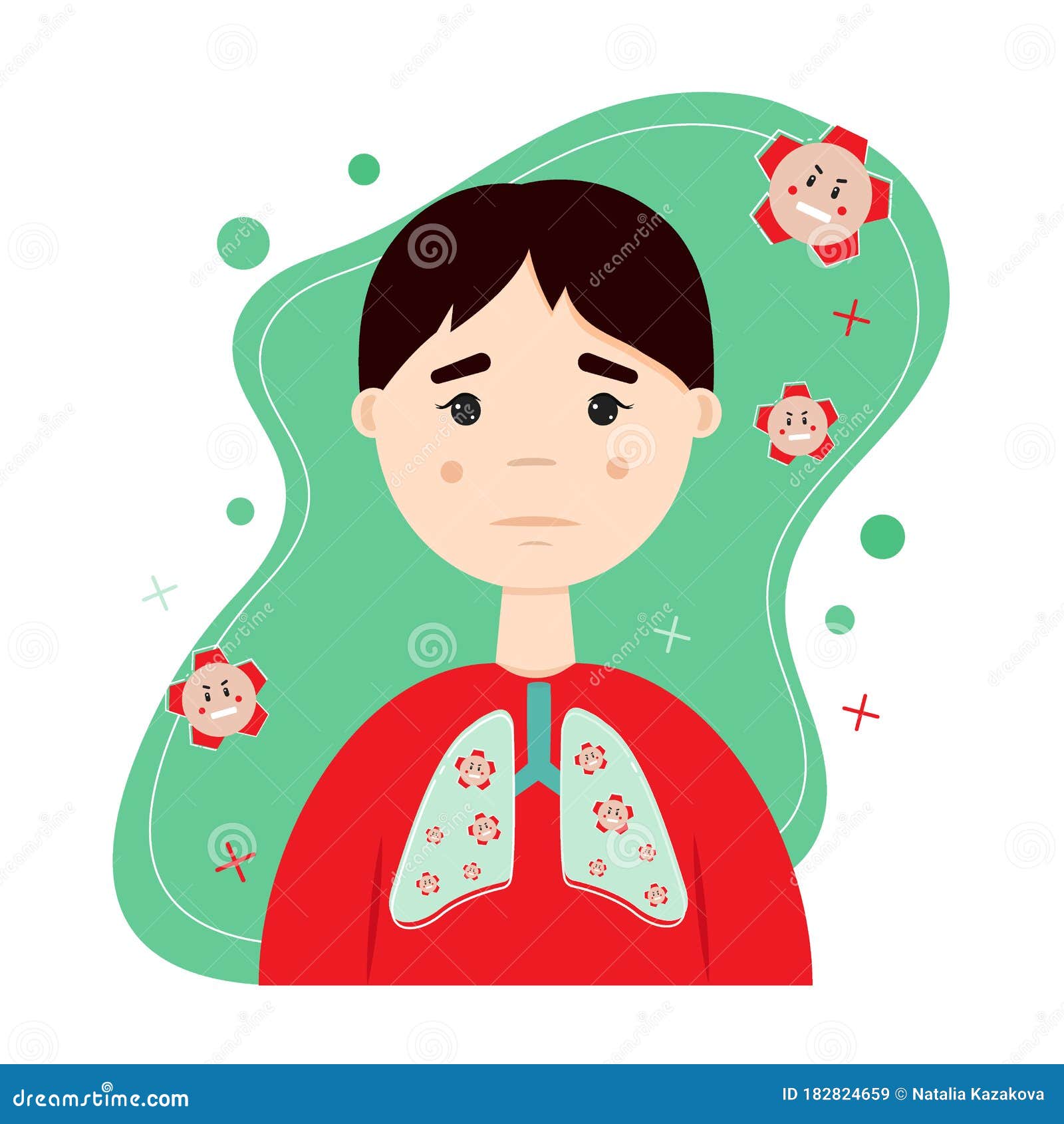 Lungs, Bronchi.Concept Of Pneumonia, Tuberculosis Cartoon Vector ...