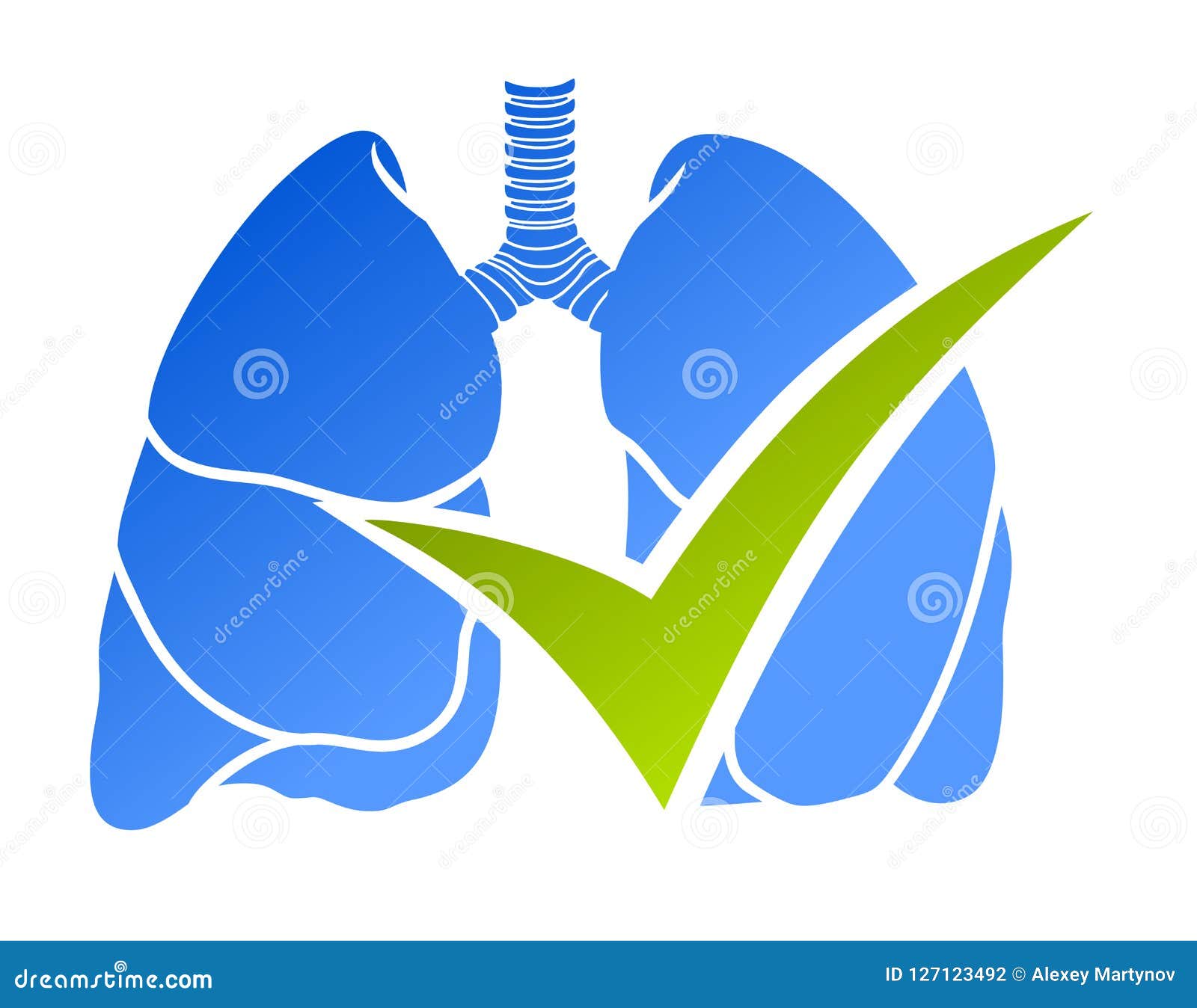 Lungs and check mark stock vector. Illustration of help - 127123492