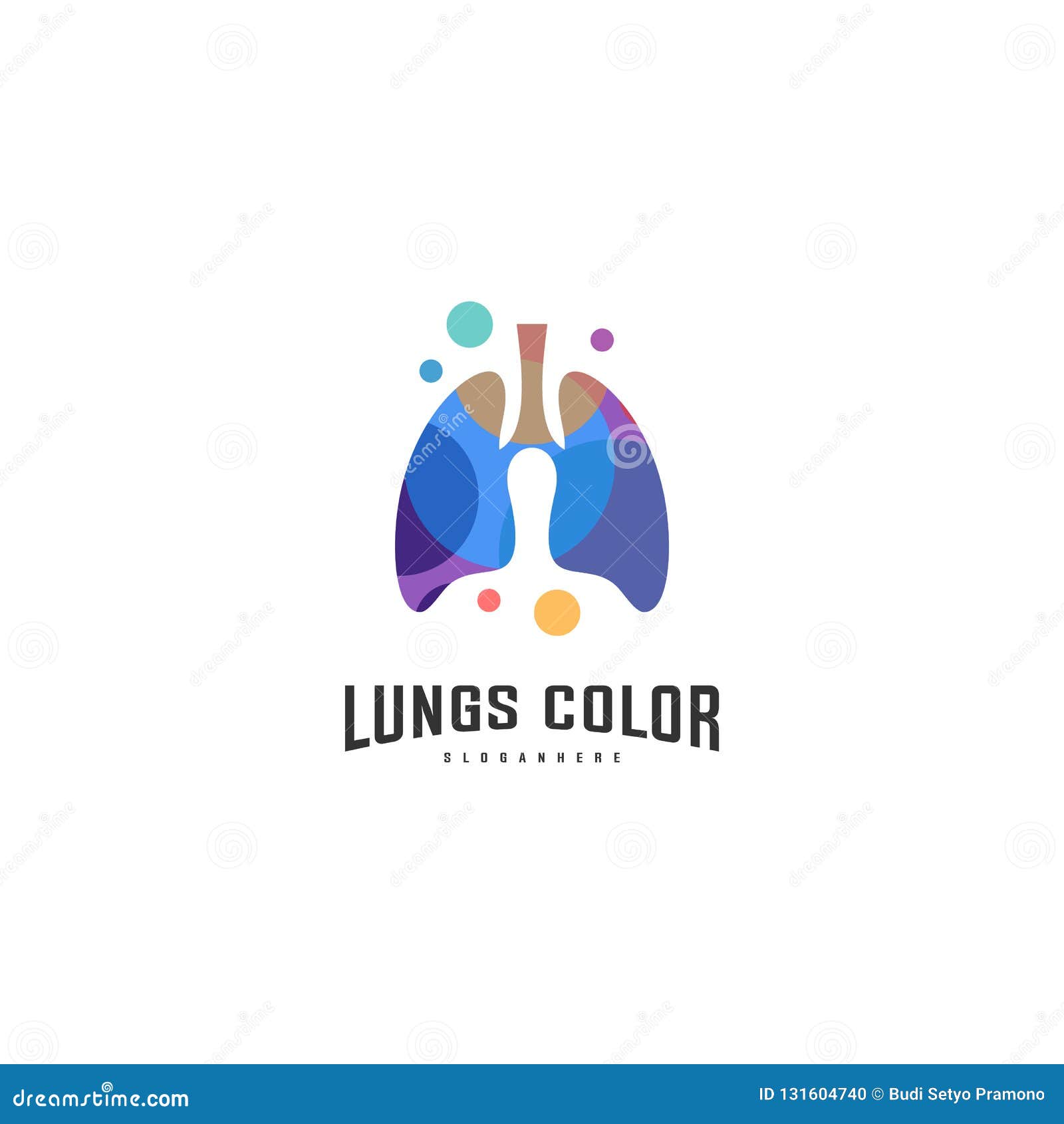 Lungs with Colorful Logo Vector, Health Lungs Logo Designs Template ...