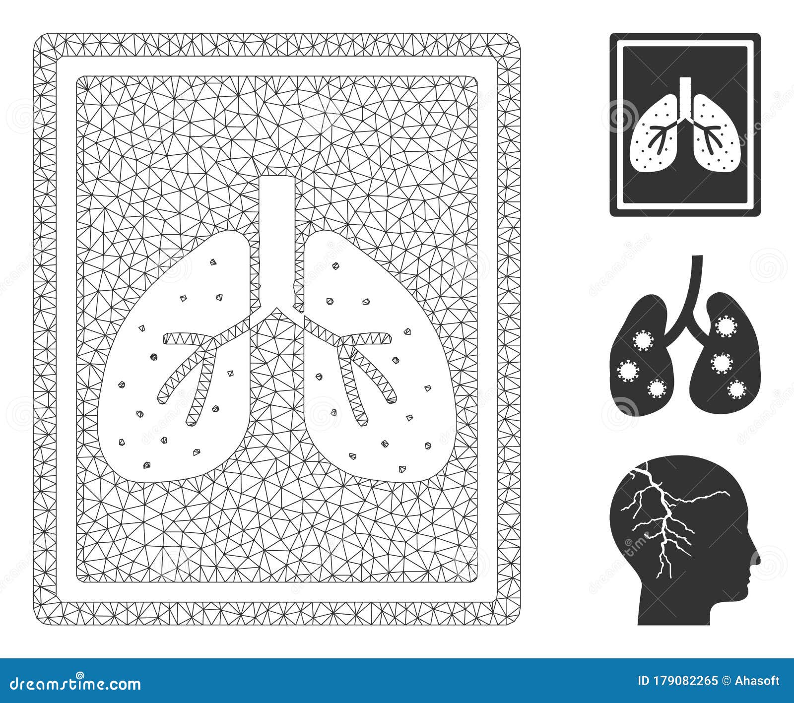 Lungs Fluorography Polygonal Frame Vector Mesh Illustration Stock ...